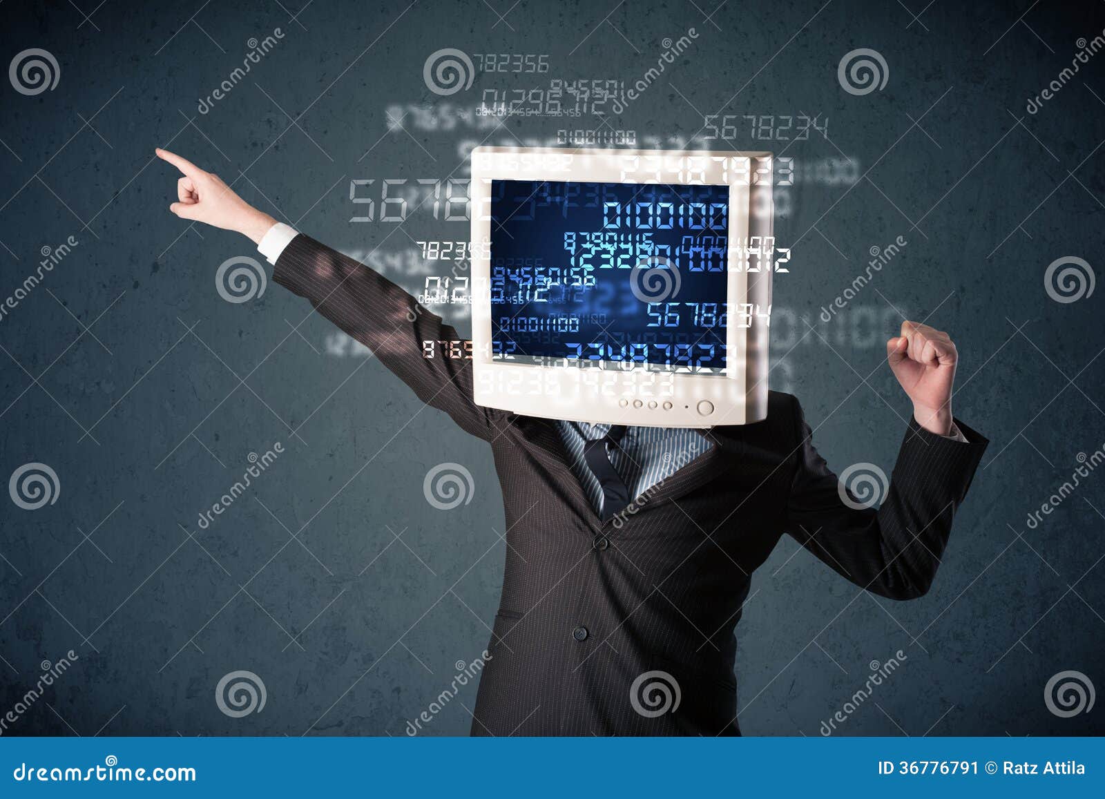 Human Cyber Monitor Pc Calculating Computer Data Concept Stock Image ...