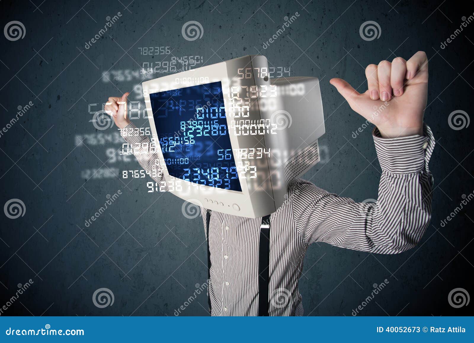 Human Cyber Monitor Pc Calculating Computer Data Concept Stock Image ...