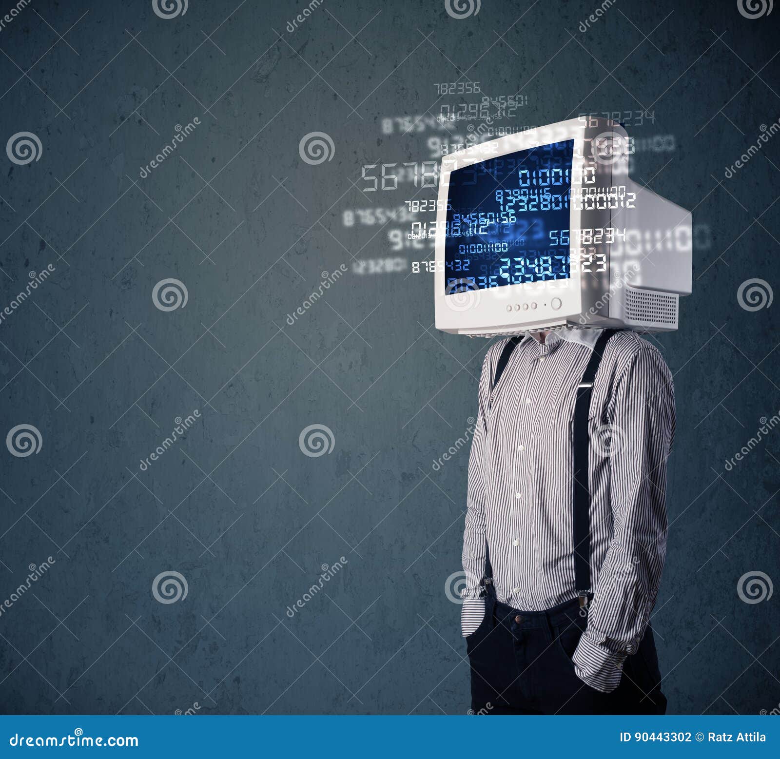 Human Cyber Monitor Pc Calculating Computer Data Concept Stock Photo ...