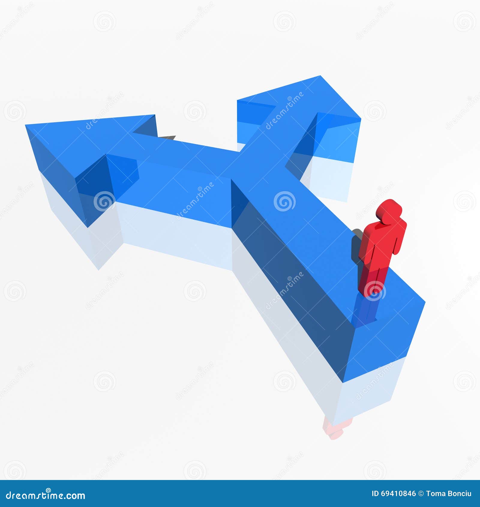Human 3d Figure Choosing Direction Stock Illustration - Illustration of ...