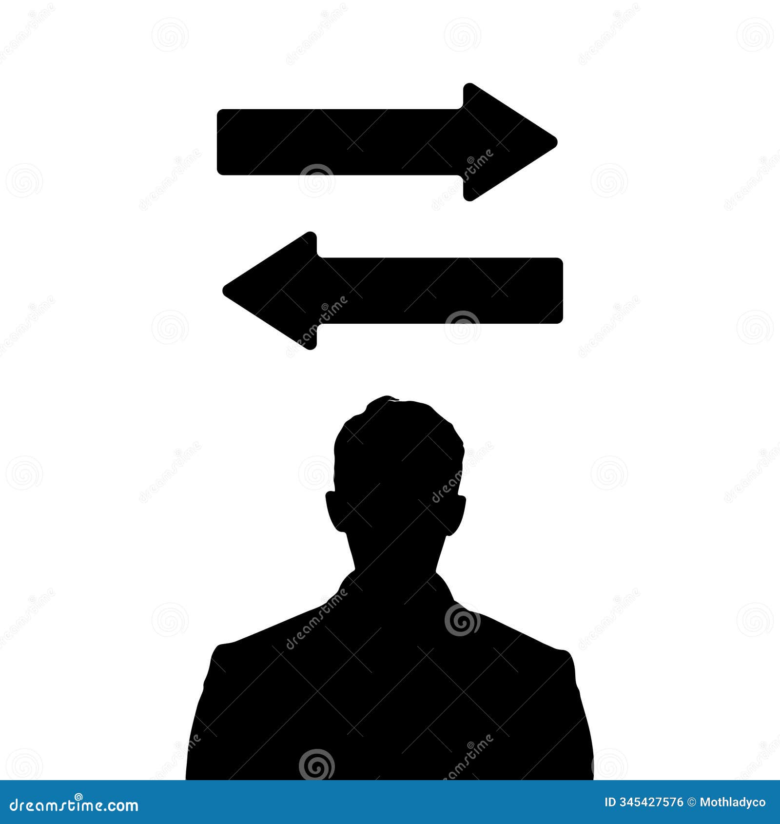 Human Decision Making Vector Illustration, Man in a Suit Problem ...
