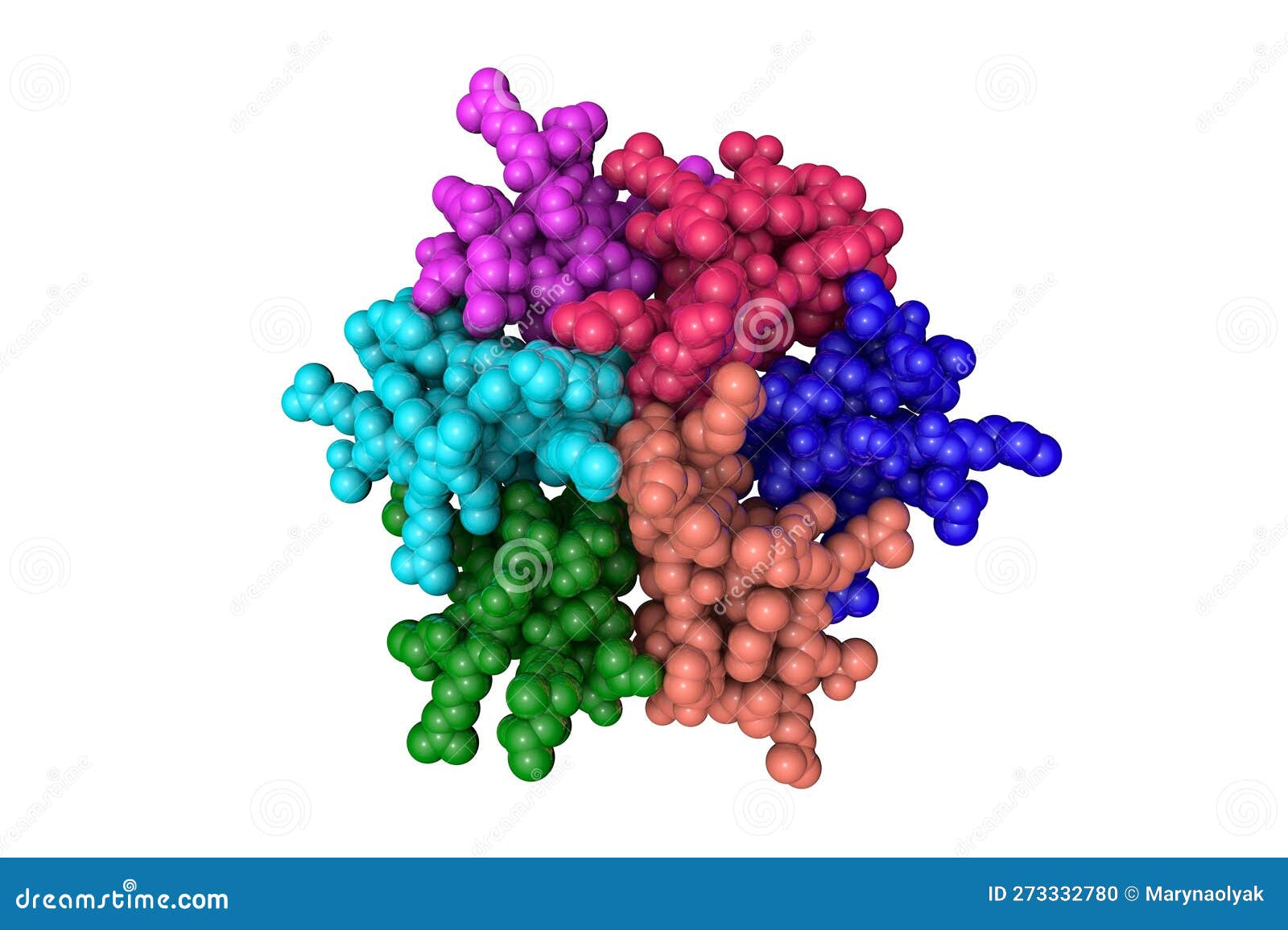 Human Defensin-5. Molecular Model On Green Background. 3d Illustration ...
