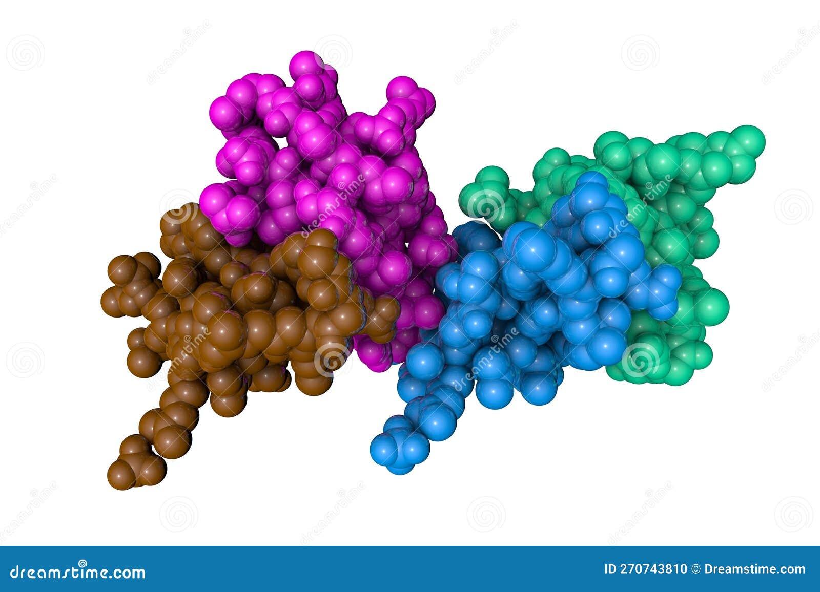 Human Defensin-5. Space-filling Molecular Model Isolated on White ...