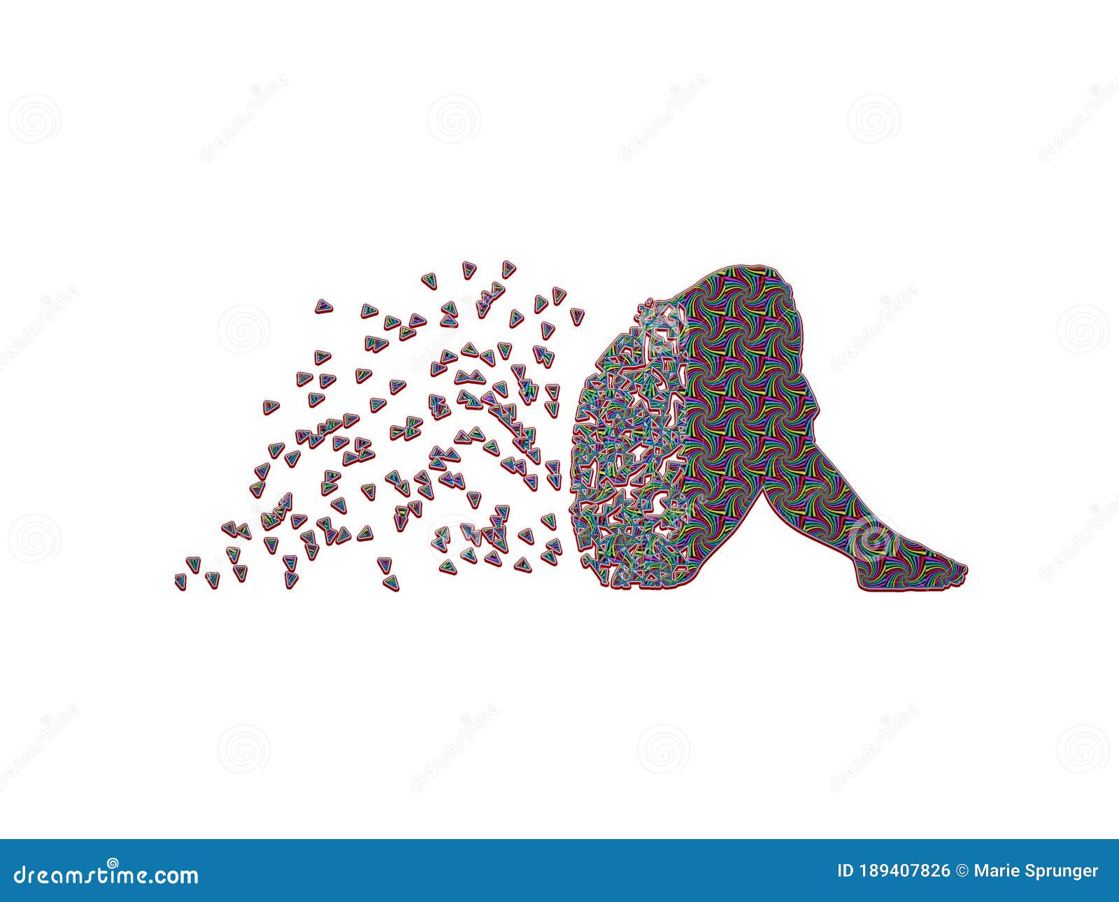 Human in Depression on White Background - 3d Rendering Stock ...