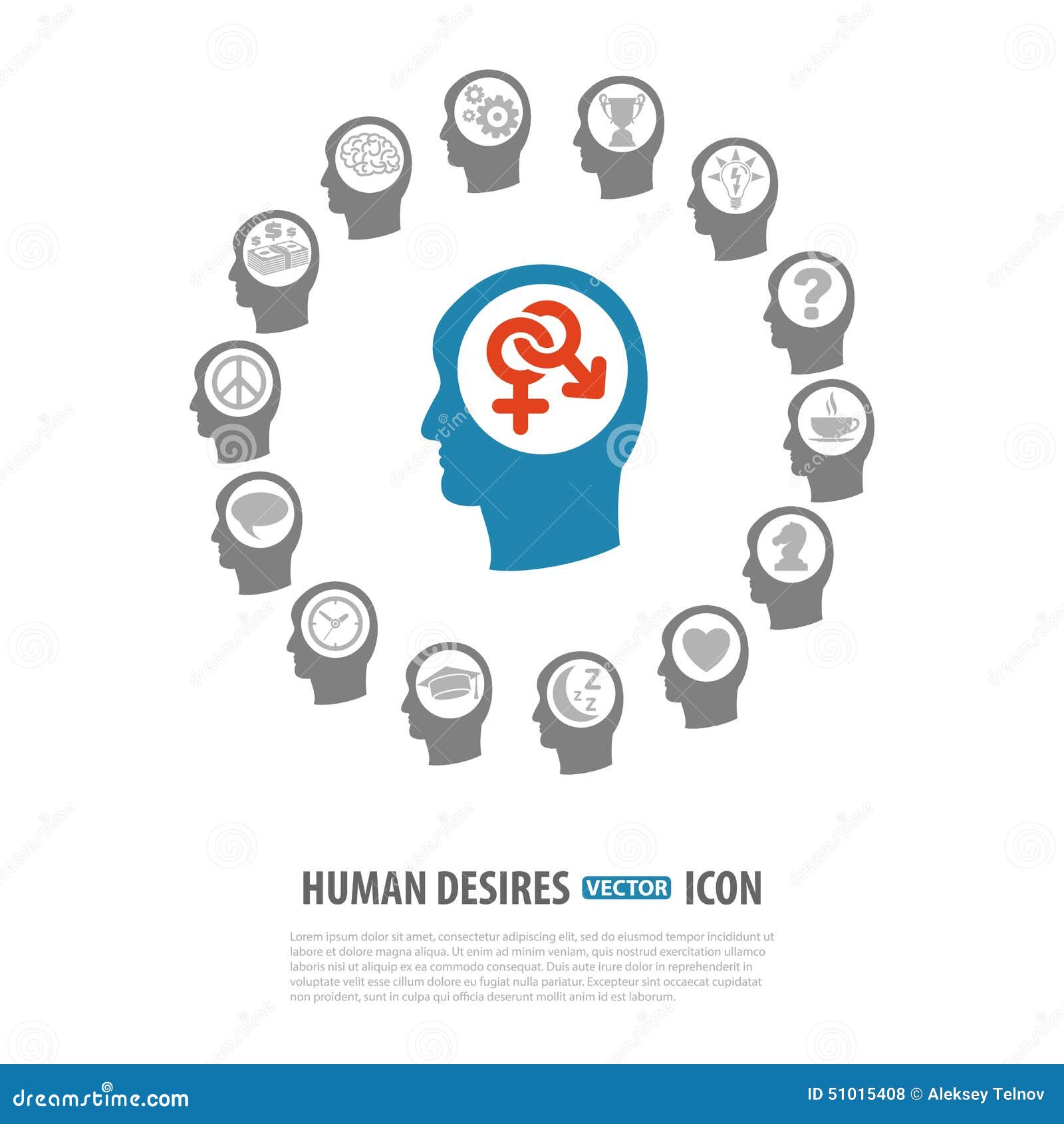 Human Desires Icons stock vector. Illustration of isolated - 51015408