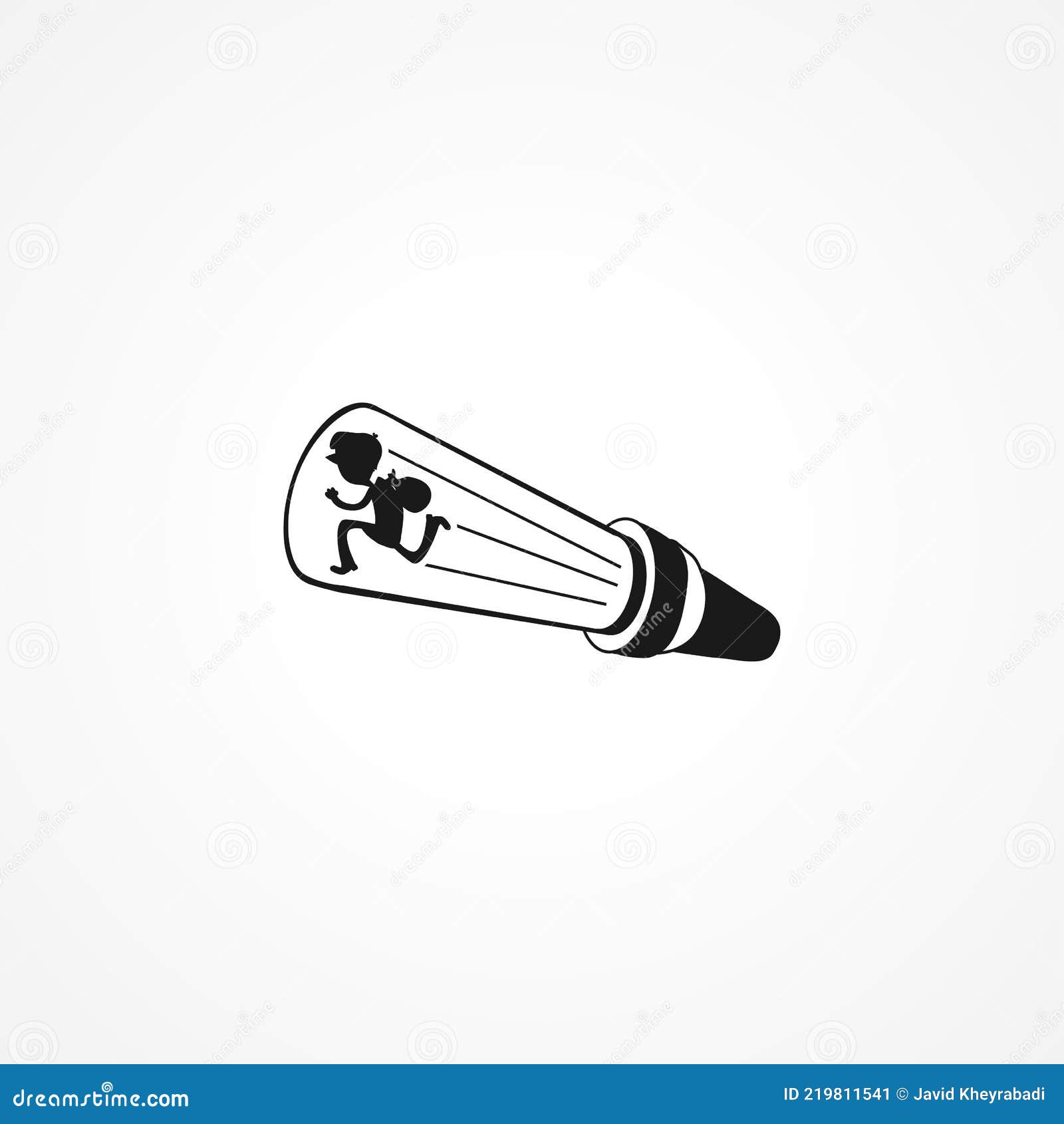 Human Detection Sign and Man in Hood Isolated Icon. Human Detection ...