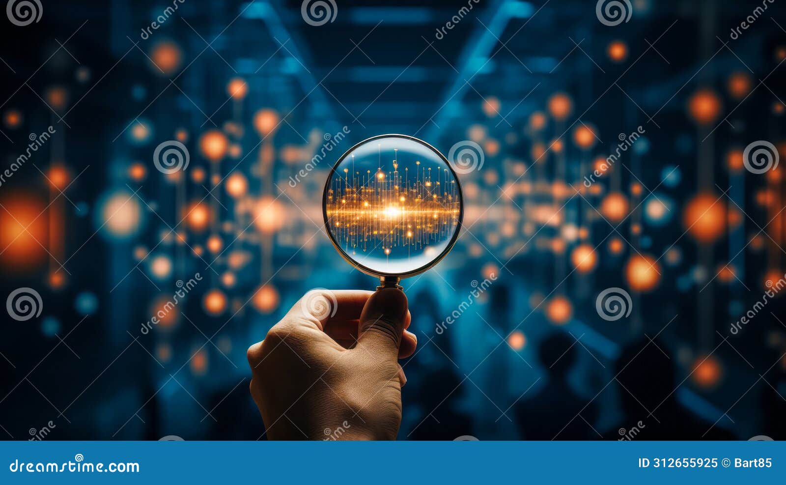 Human Development Focus Hand and Magnifying Glass for CRM Target Stock ...