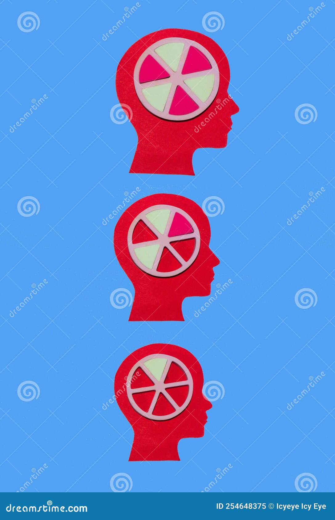 Human Development, with More Knowledge the Head Rises, Red Paper Head ...