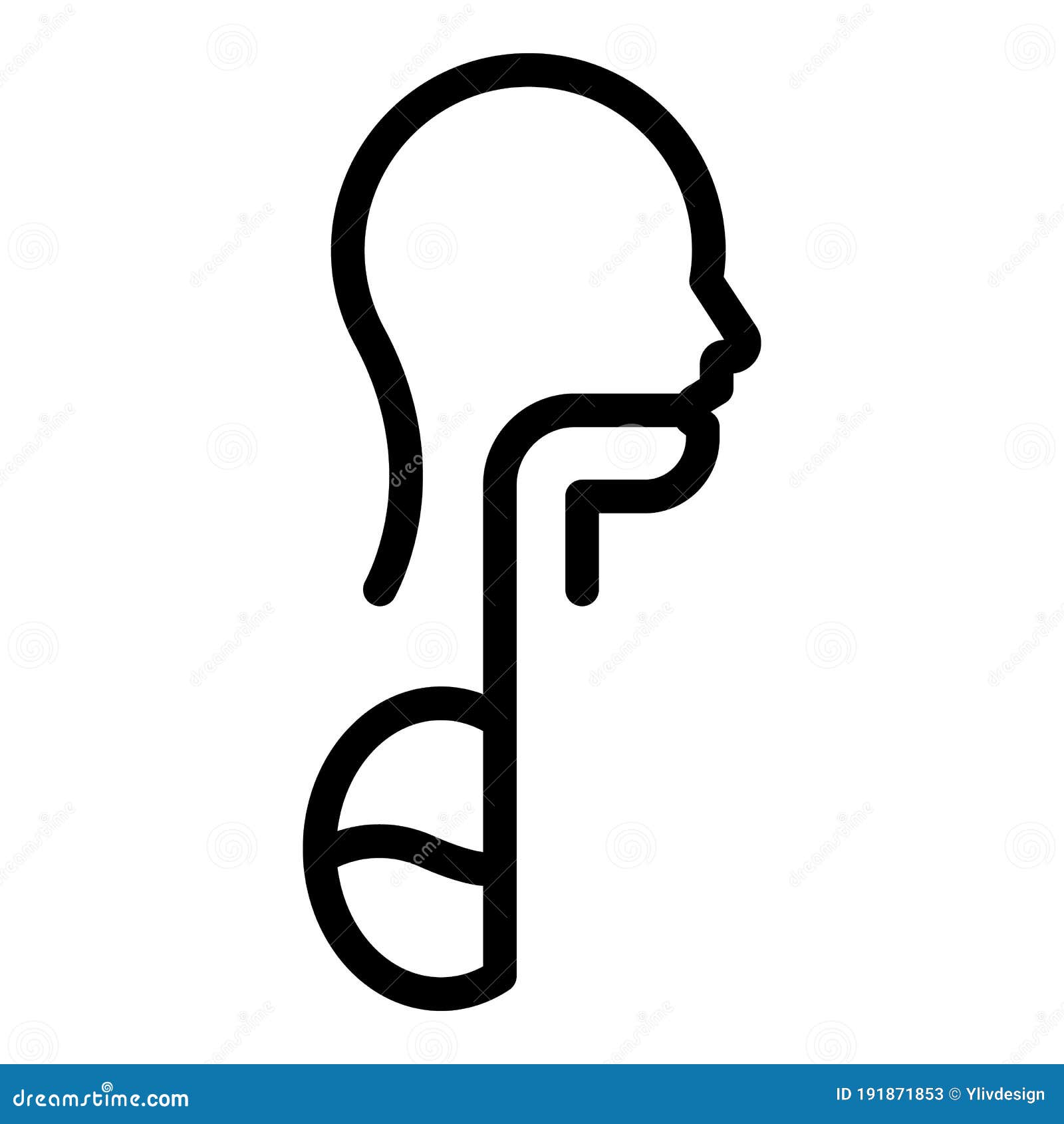 Human Digestion Icon, Outline Style Stock Vector - Illustration of ...
