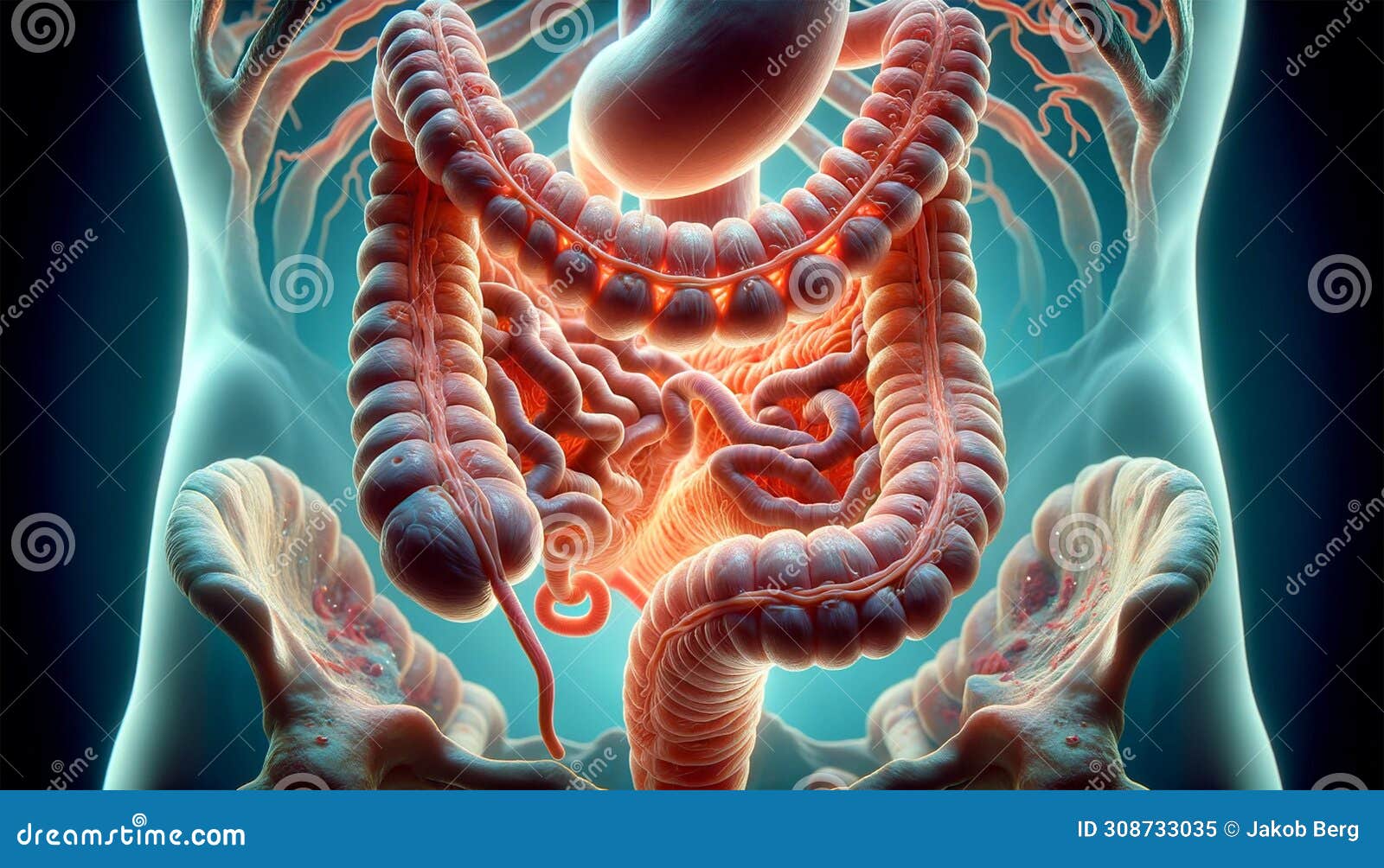 The Human Digestive System. Stock Image - Image of intestine, disorders ...