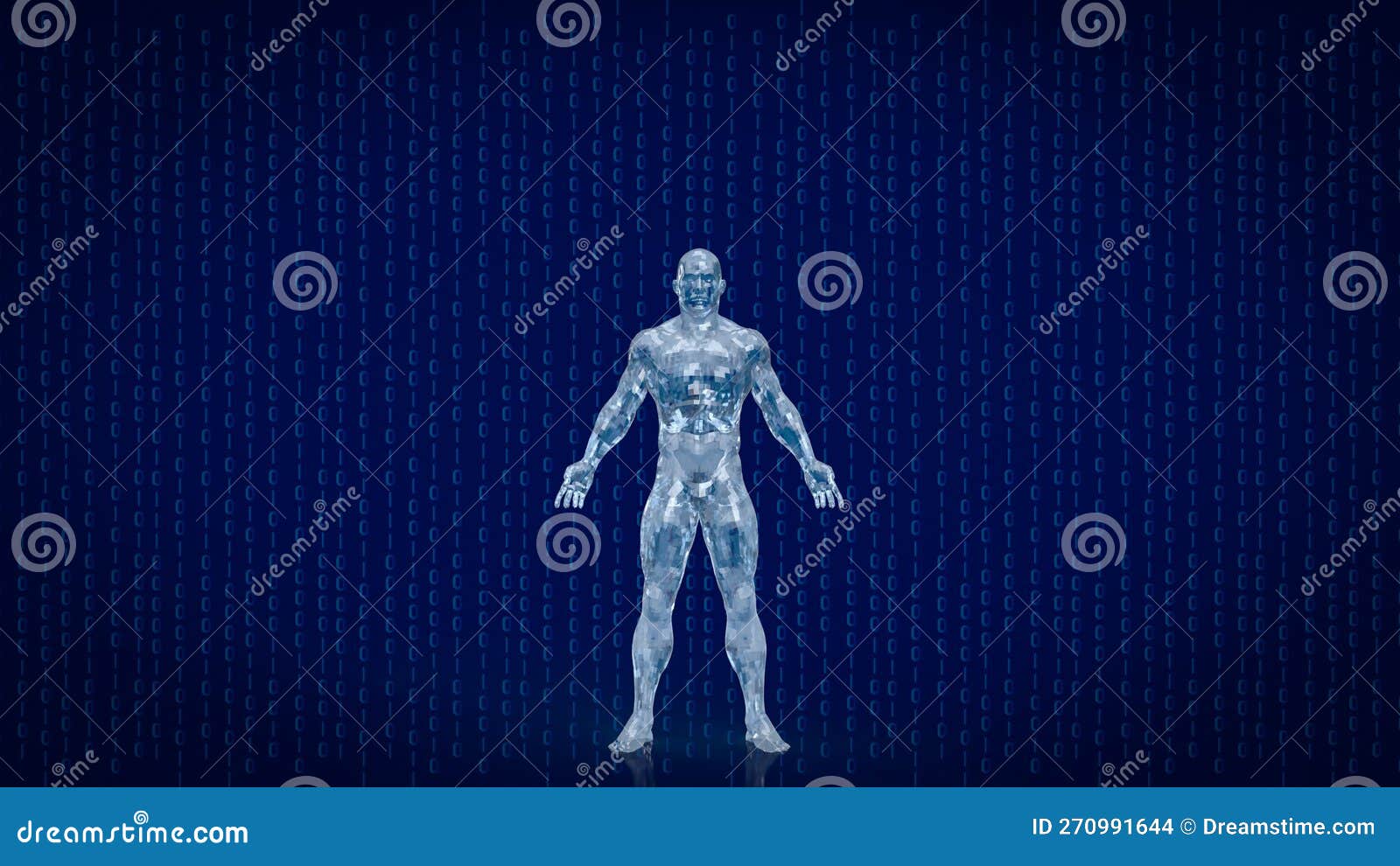 The Human and Digital Background for Sci or Technology Concept 3d ...
