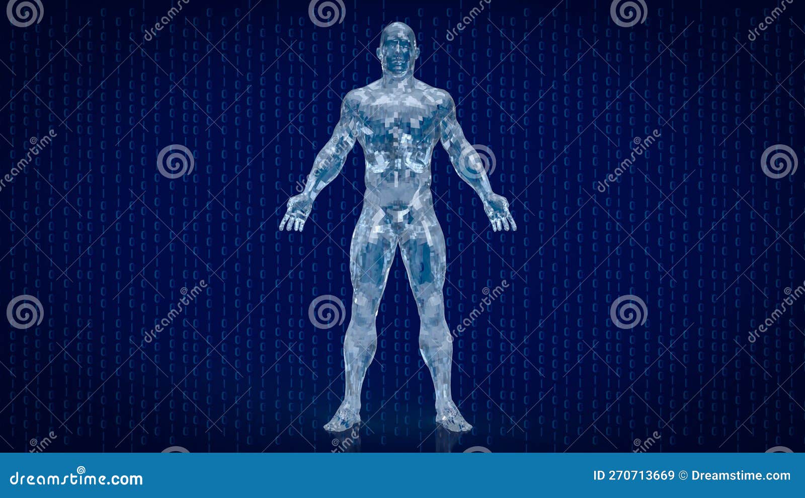 The Human and Digital Background for Sci or Technology Concept 3d ...