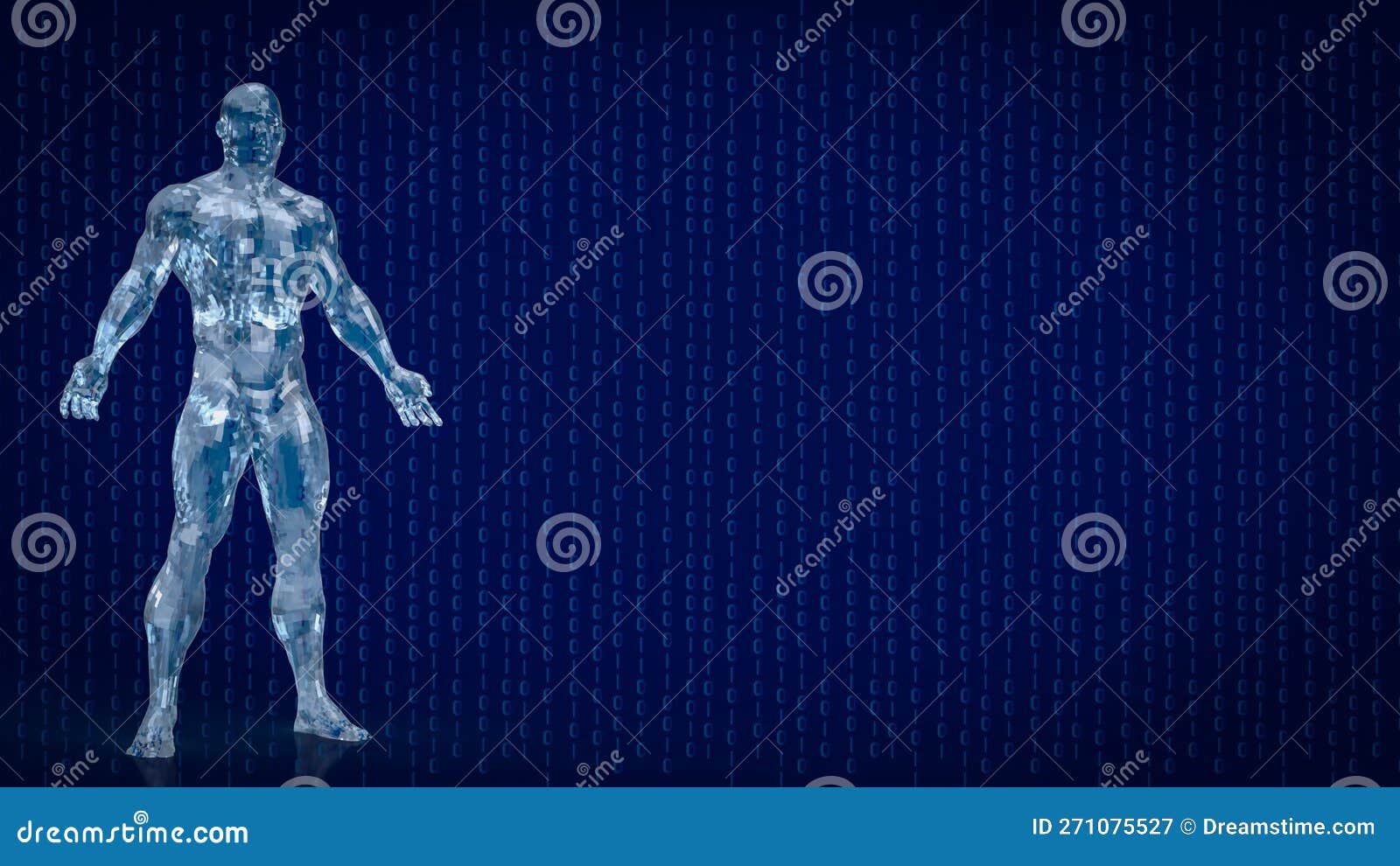 The Human and Digital Background for Sci or Technology Concept 3d ...