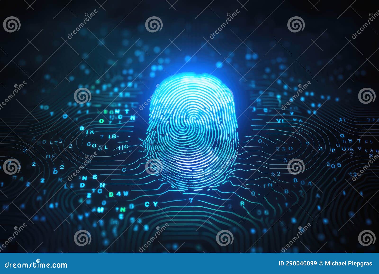 A Human Digital Fingerprint As a Login Stock Illustration ...