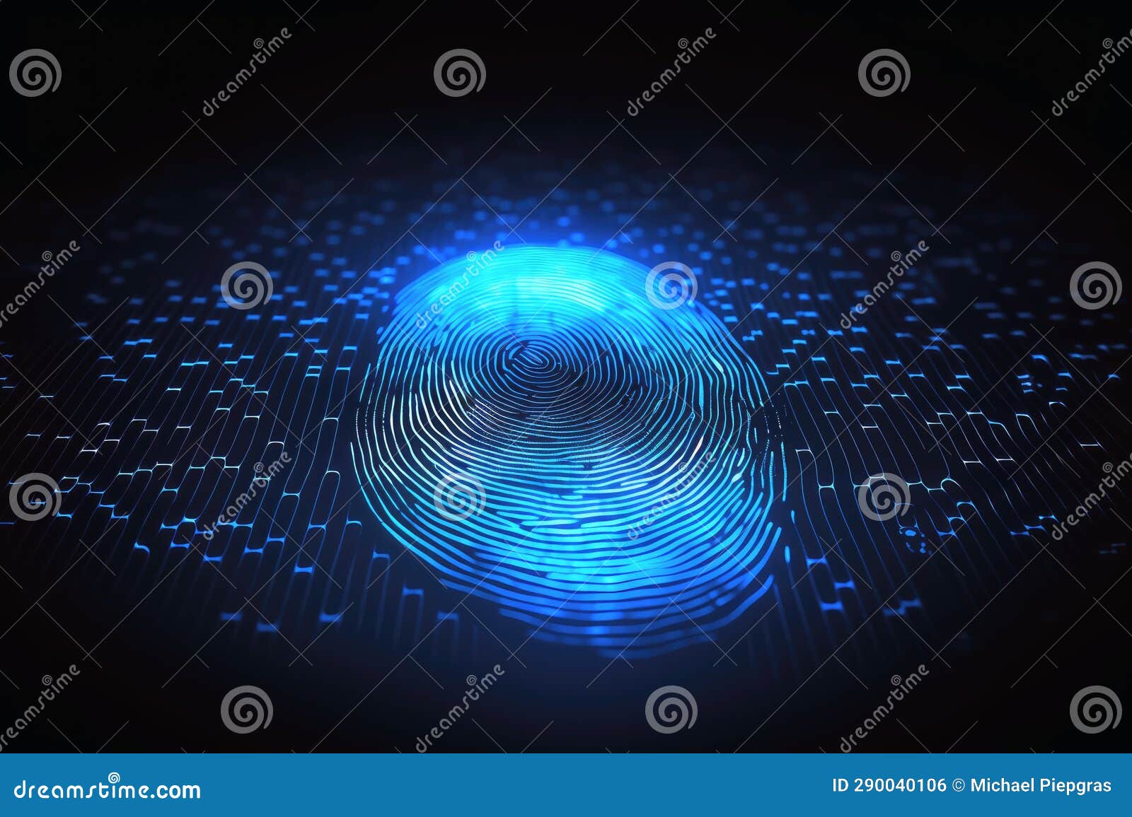 A Human Digital Fingerprint As a Login Stock Illustration ...