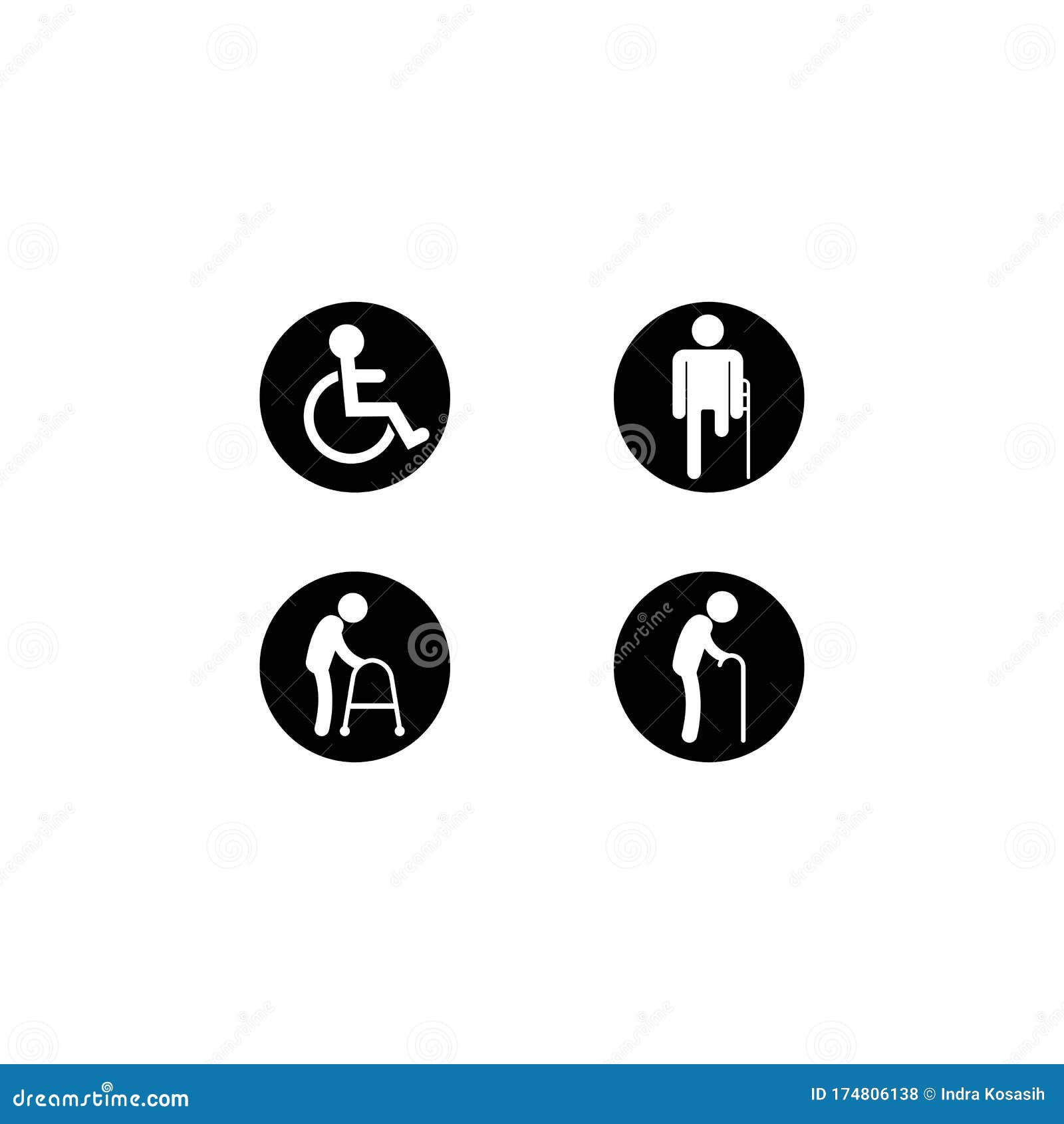 Human Disabled Icon Logo Vector Icon Stock Vector - Illustration of ...