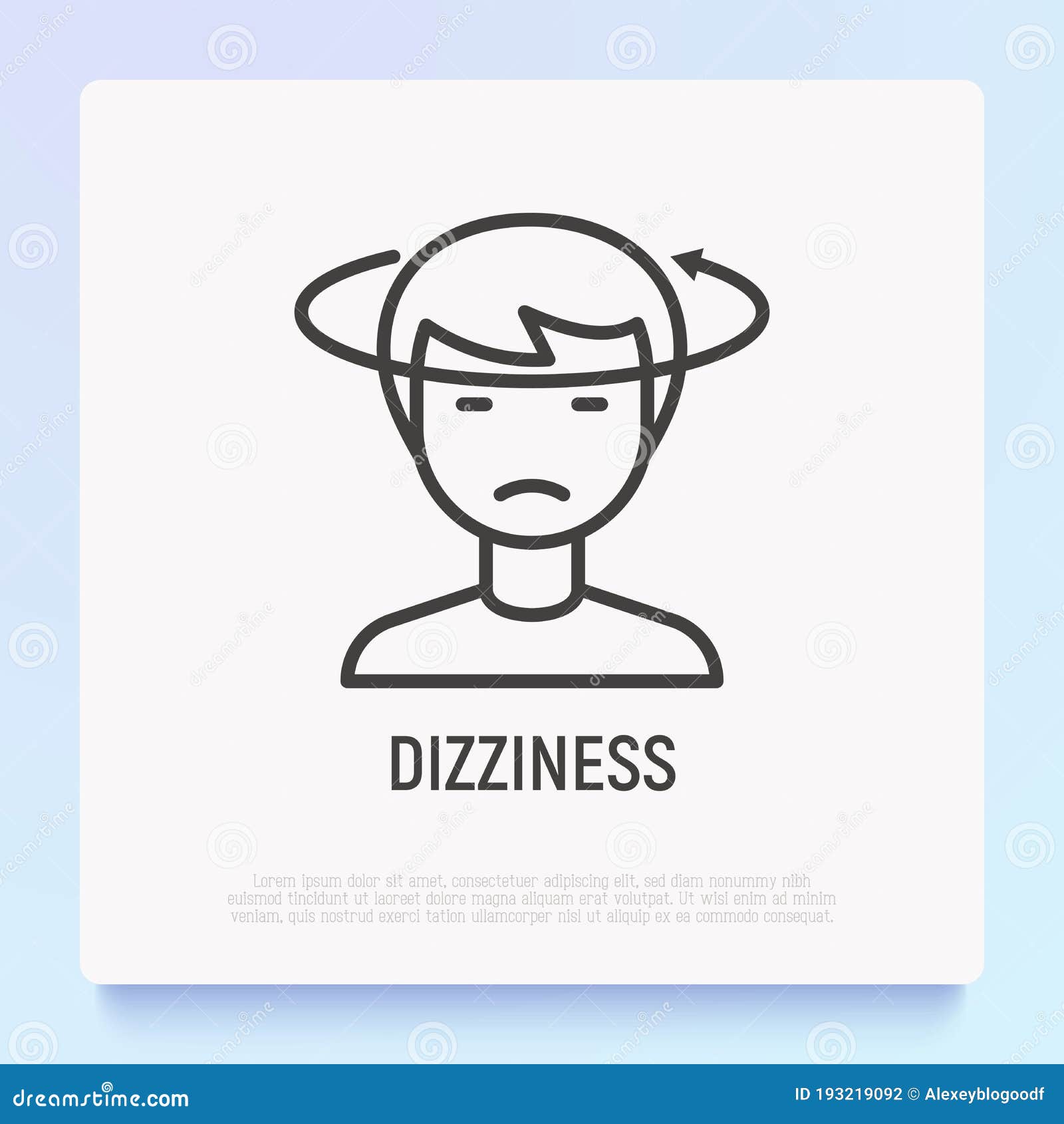 Human with Dizziness Thin Line Icon. Modern Vector Illustration of ...