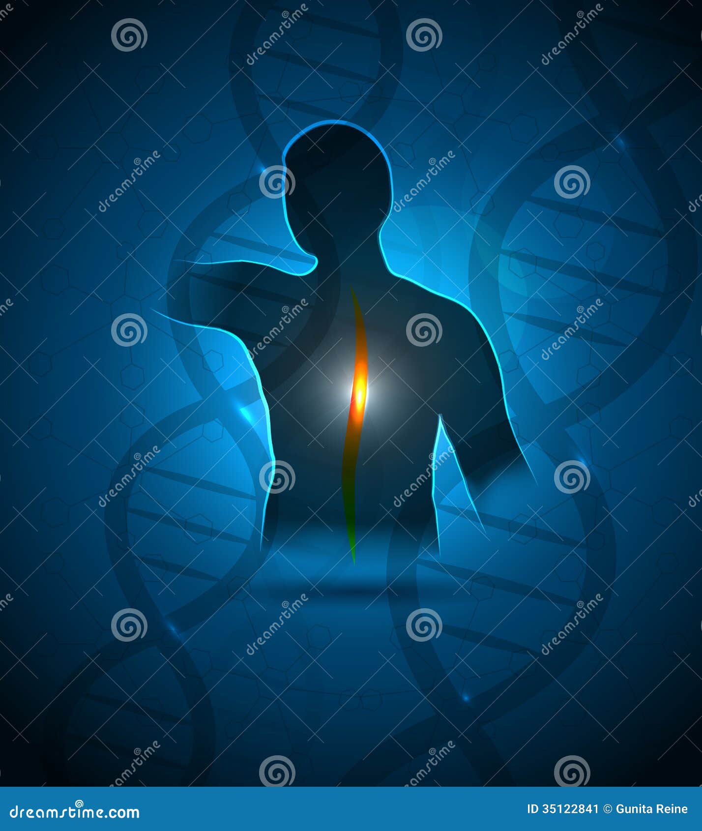 Human and DNA stock vector. Illustration of clinic, back - 35122841