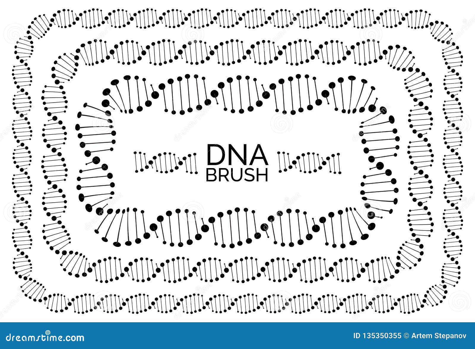 Human Dna Chain or Genome Helix Molecule Rectangular Frame Stock Vector ...