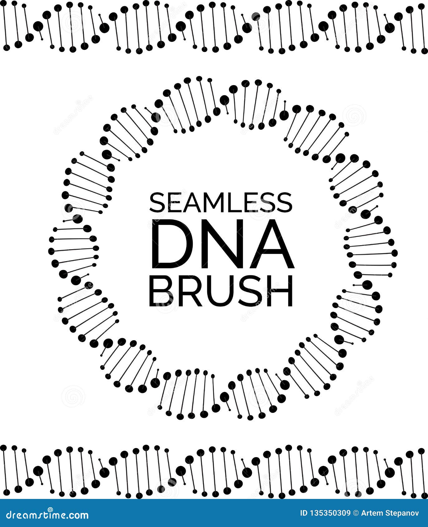 Human Dna Chain or Genome Helix Molecule Seamless Lines Stock Vector ...