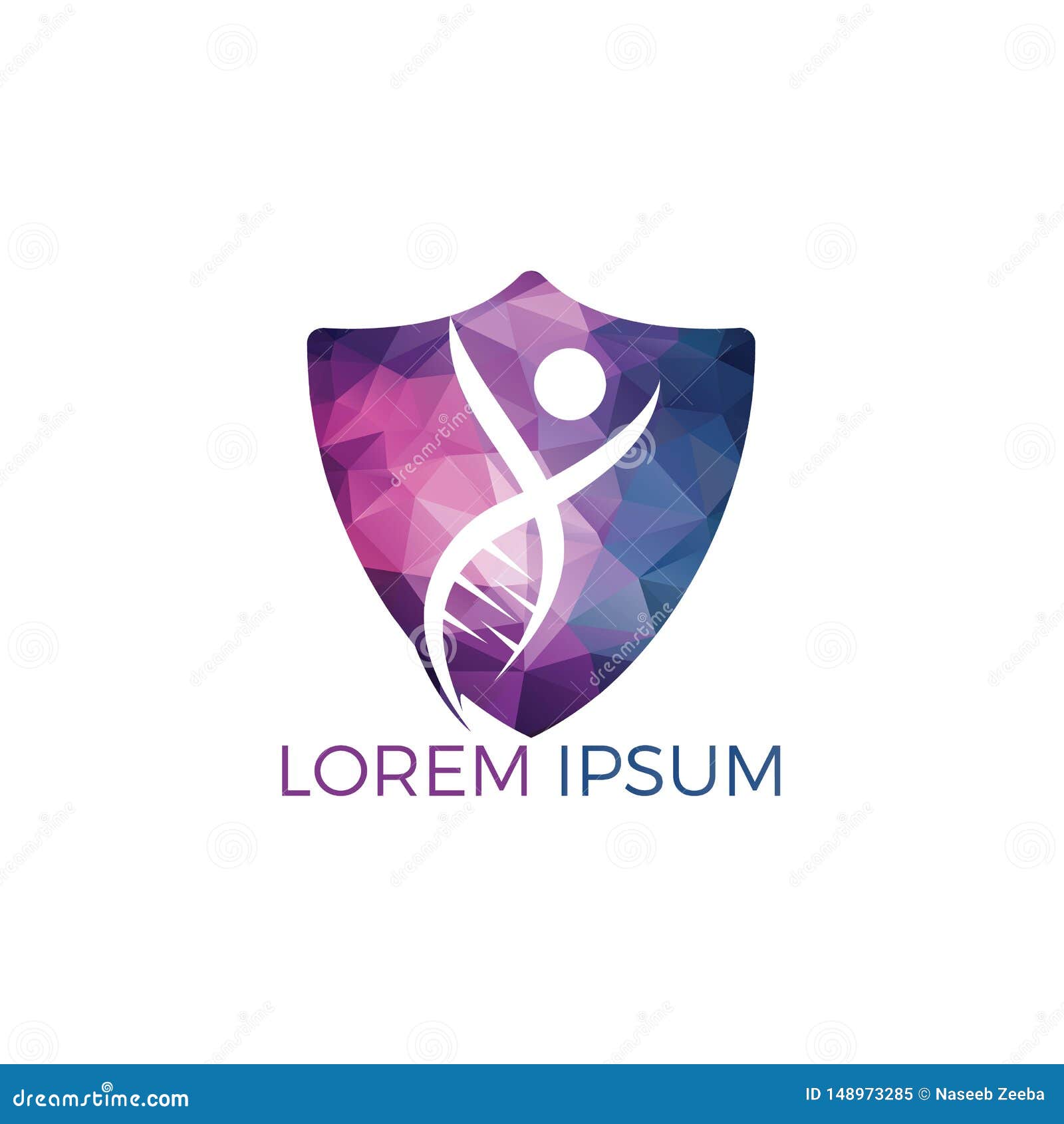 Human DNA and Genetic Logo Design. Stock Illustration - Illustration of ...