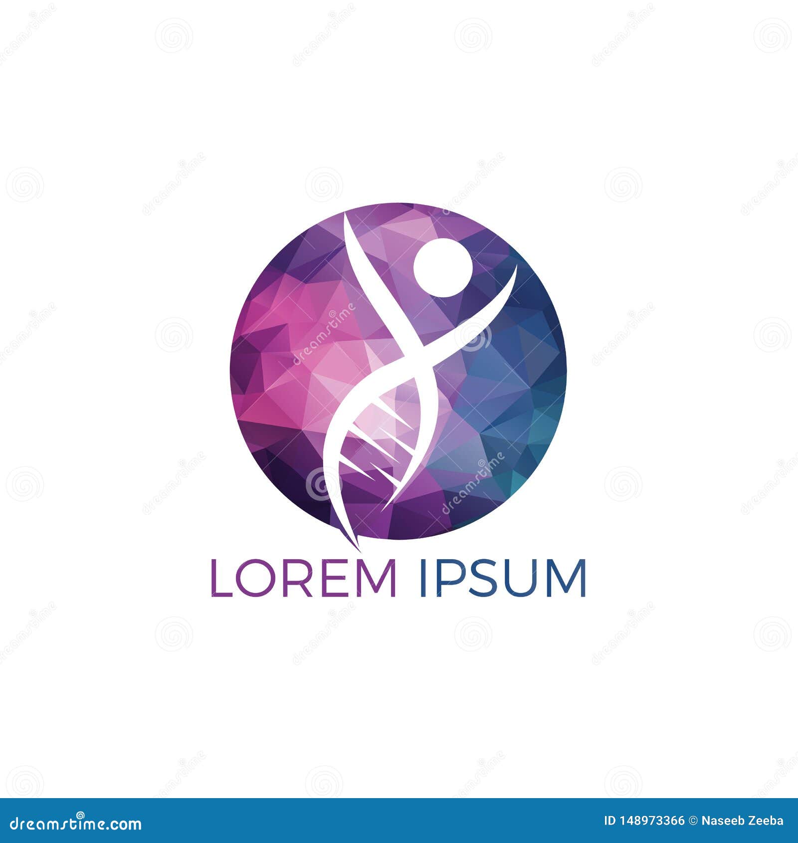 Human DNA and Genetic Logo Design. Stock Vector - Illustration of ...