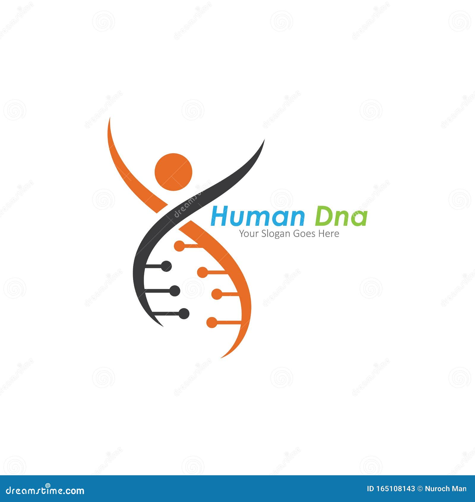 Human DNA and Genetic Vector Icon Design. Stock Illustration ...