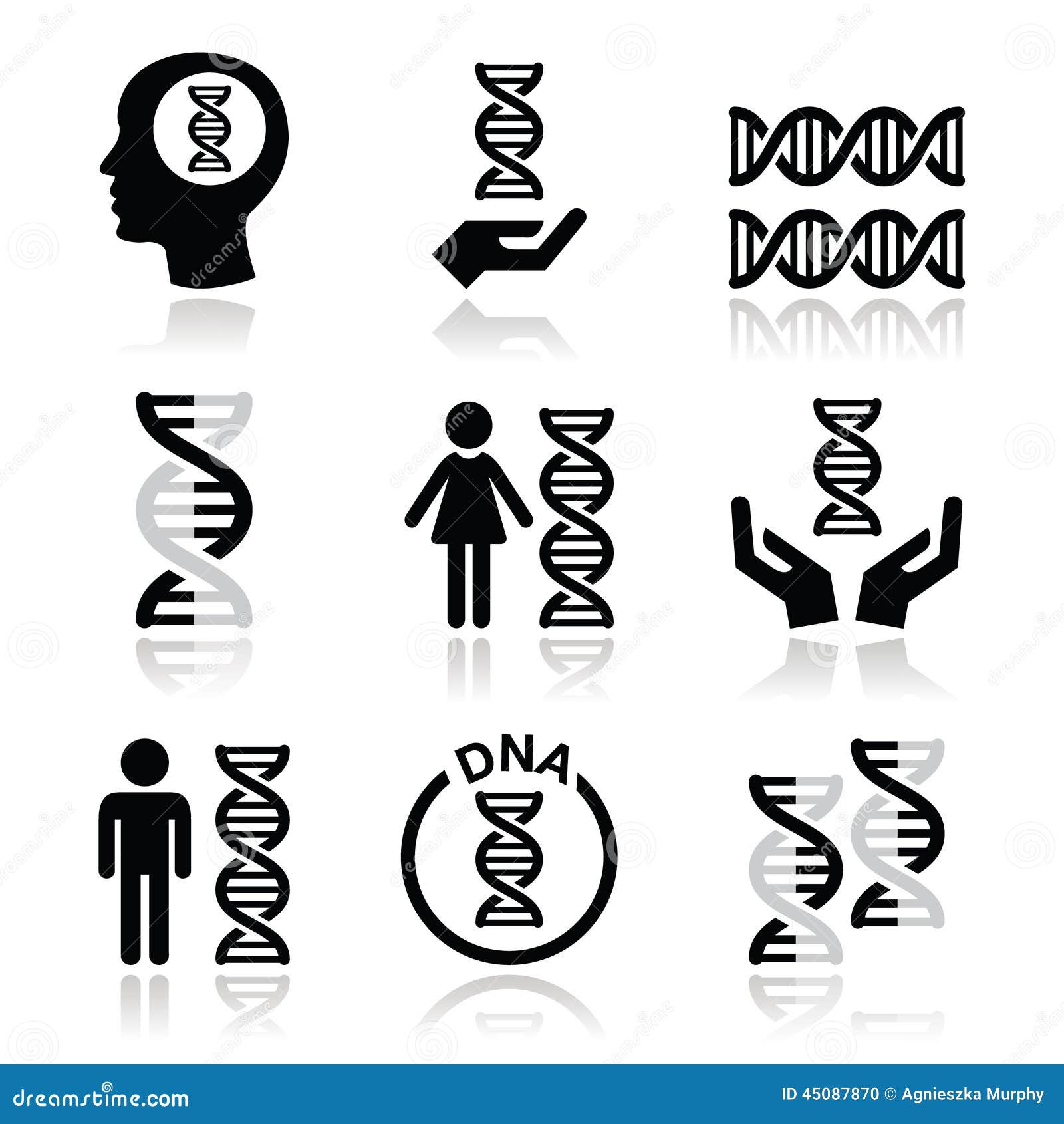 Genetics Icons, Dna Chain, Gene Editing, Line Vector Illustration ...