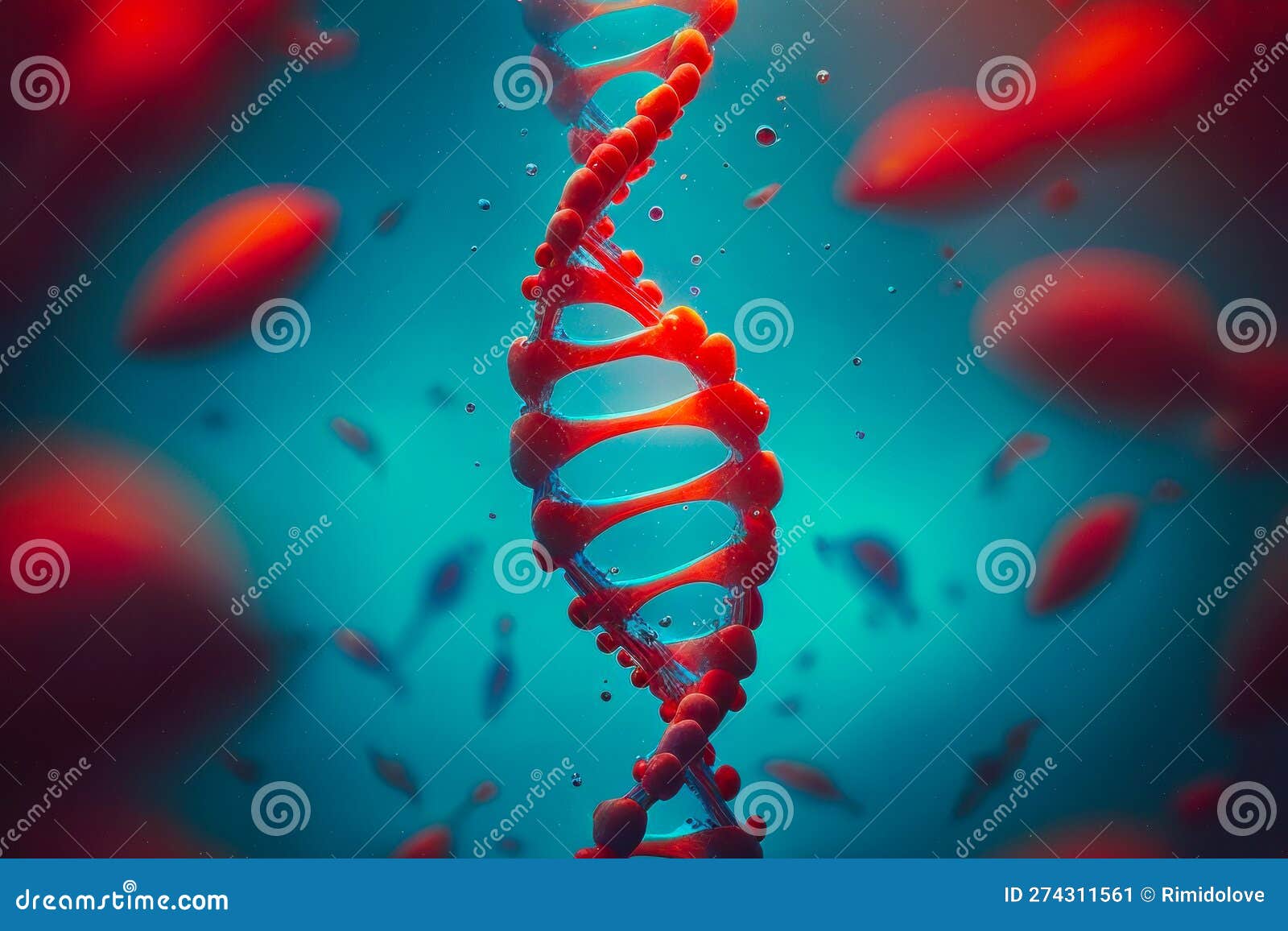 Illustration of the Human DNA Helix Structure in Bodily Fluid Stock ...