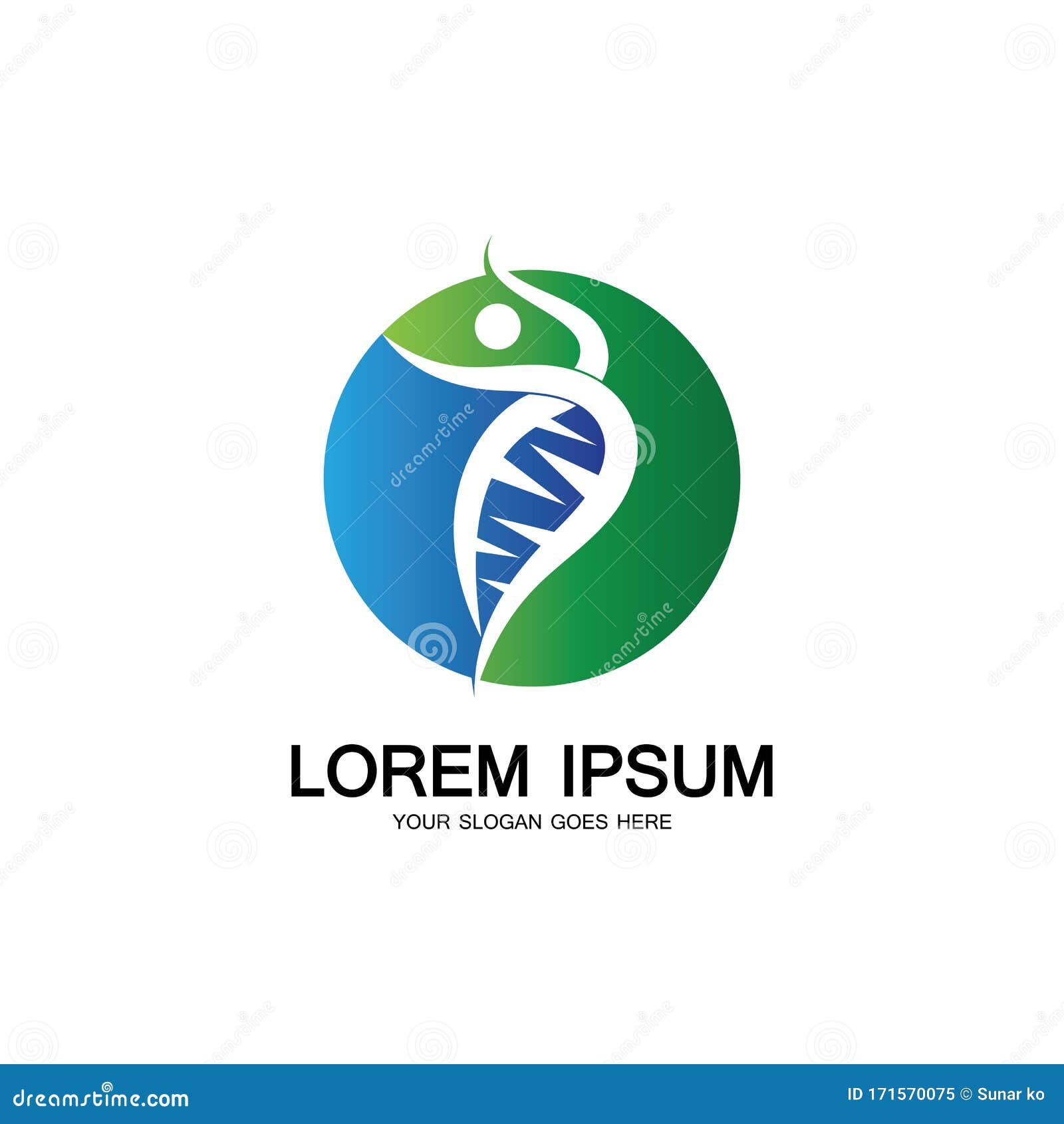 Human DNA Logo Icon Design-vector Stock Vector - Illustration of gene ...