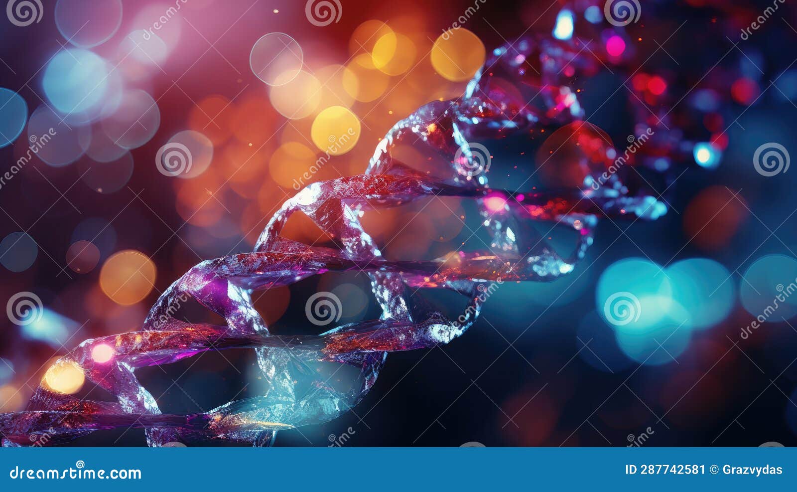 Human DNA Molecule Under Microscope Stock Illustration - Illustration ...