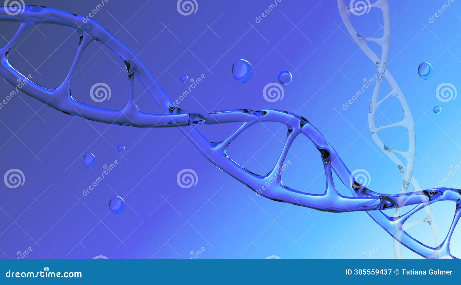 Human Dna Structure with Glass Helix, Deoxyribonucleic Acid on Blue ...