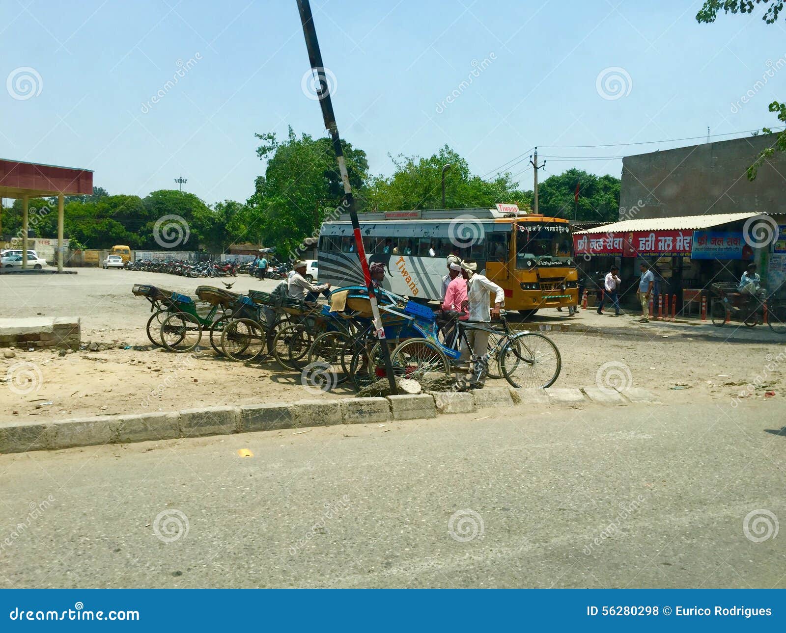 Human drawn Rickshaw Stand editorial stock photo. Image of rickshaw ...