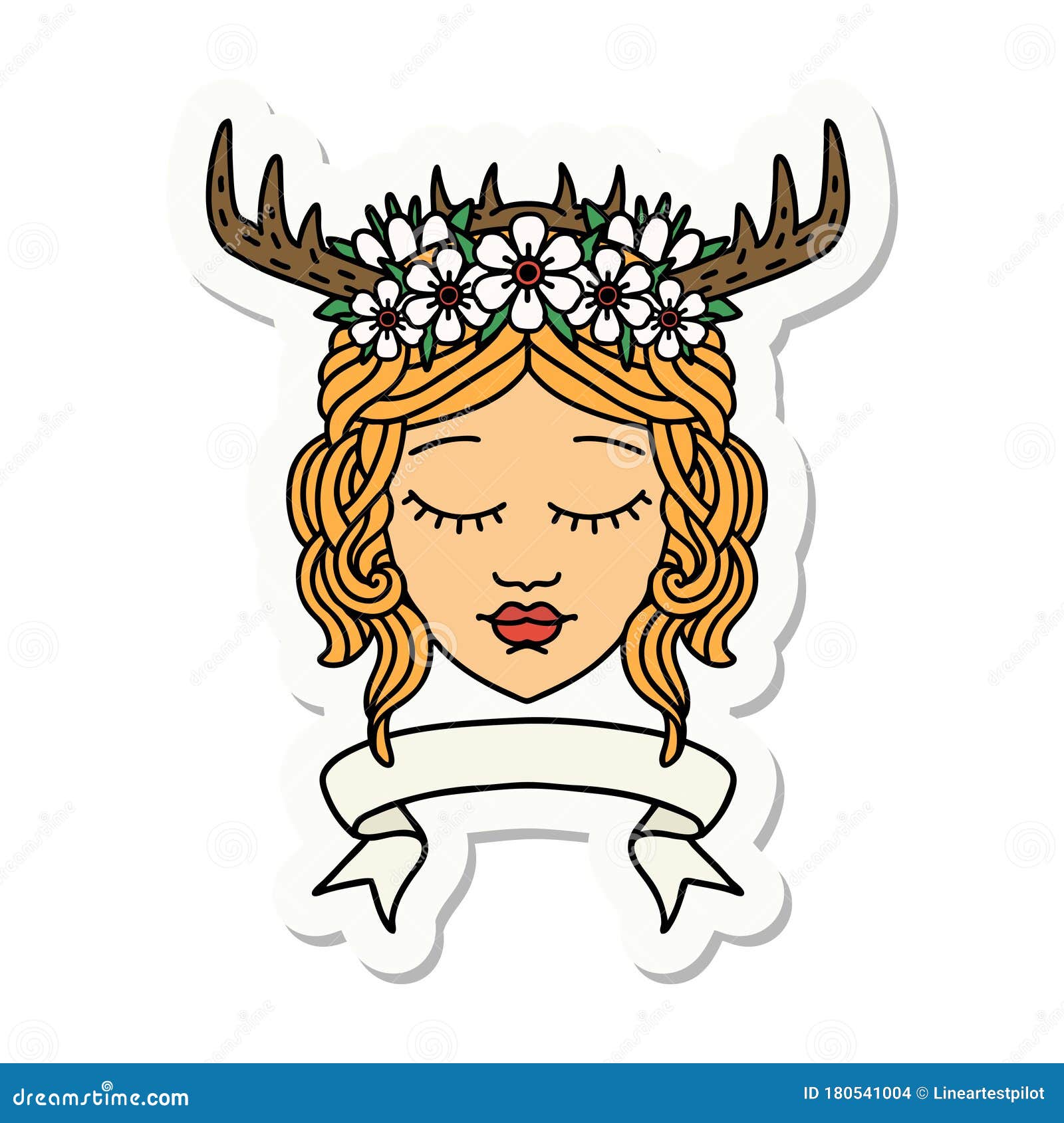 Human Druid Character with Banner Sticker Stock Vector - Illustration ...