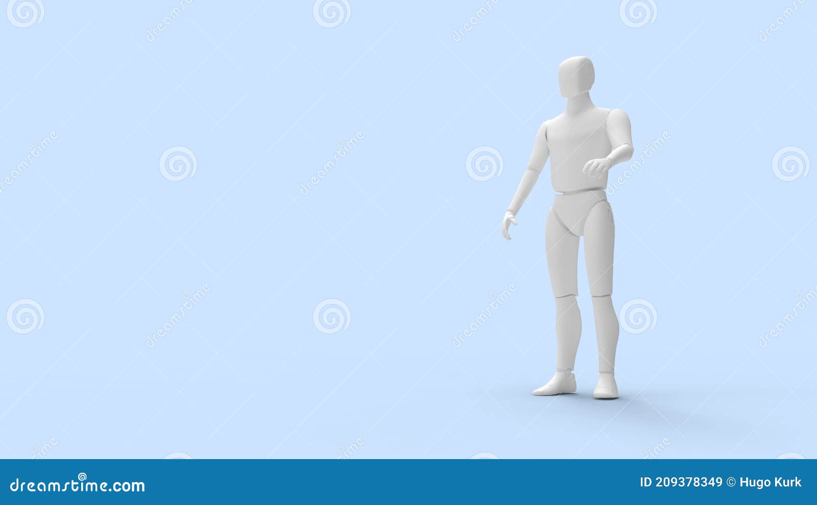 Human Dummy Robot AI Model Isolated in Light Blue Studio Background ...