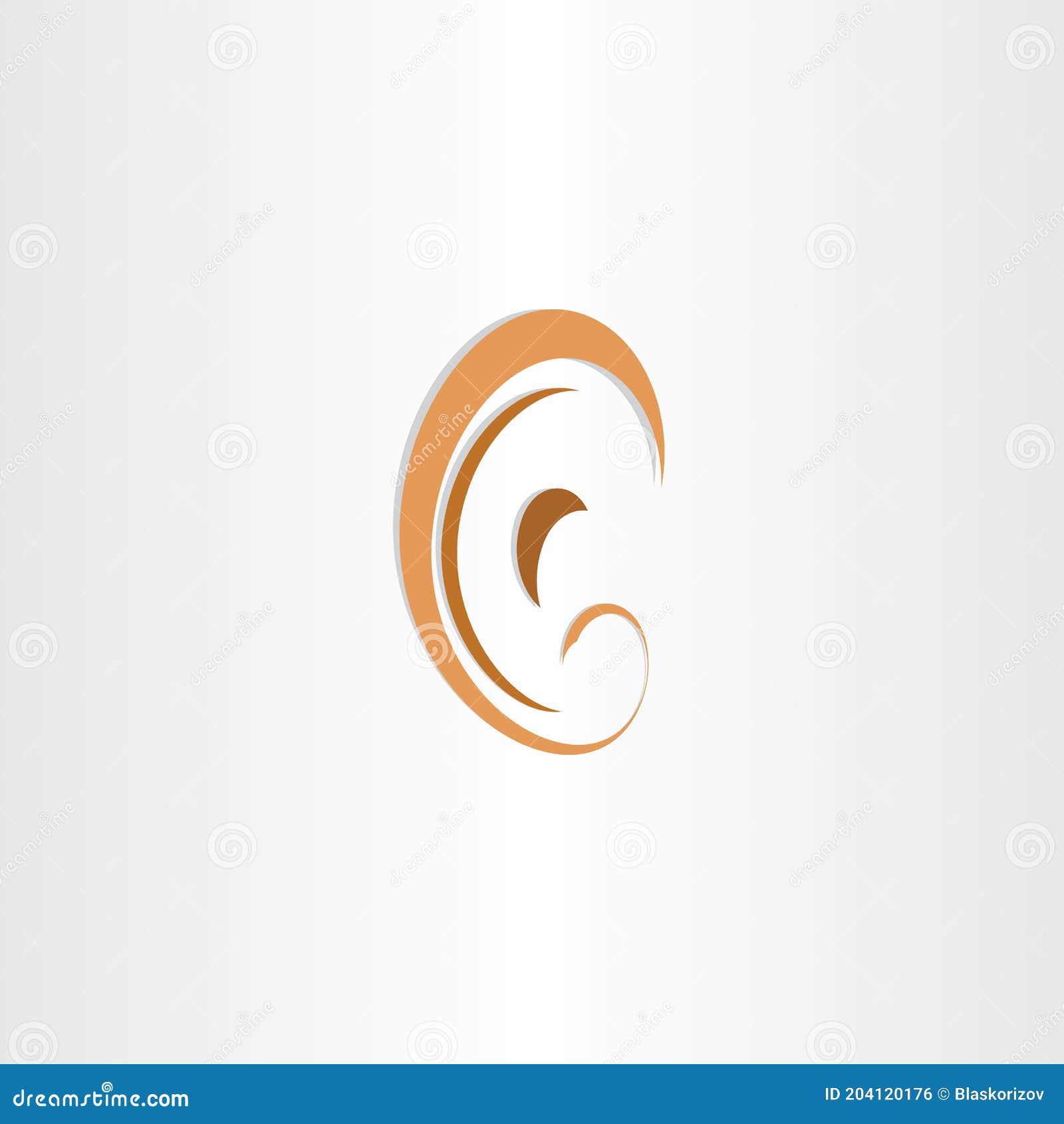 Human Ear Abstract Stylized Symbol Stock Vector - Illustration of ...