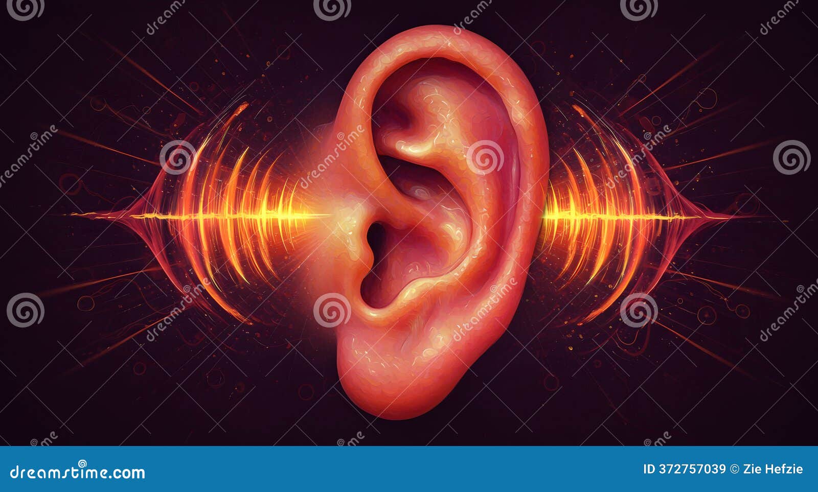 Human Ear Anatomy And Sound Waves: A Visual Representation Of Hearing ...