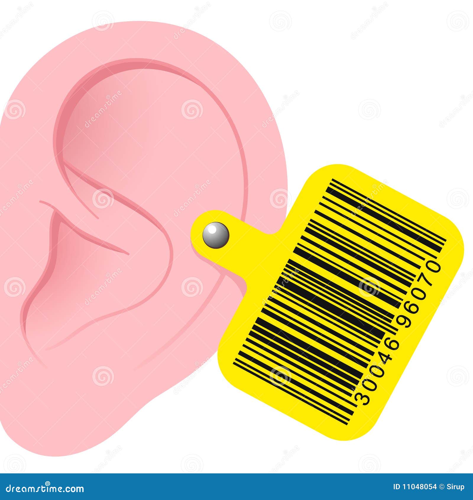 Human Ear with Bar Code Earmark Stock Vector - Illustration of human ...