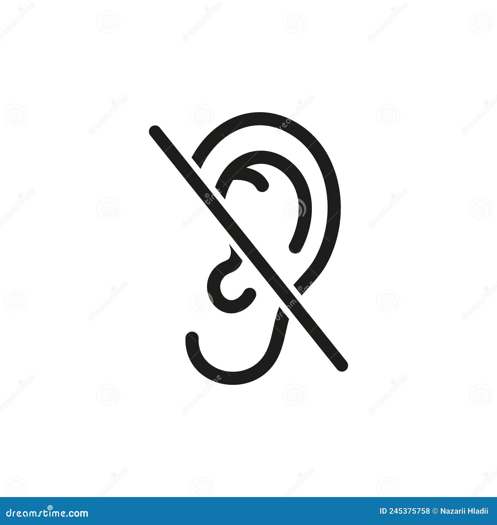 The Human Ear. Deaf Icon. Outline Style. Stock Vector - Illustration of ...