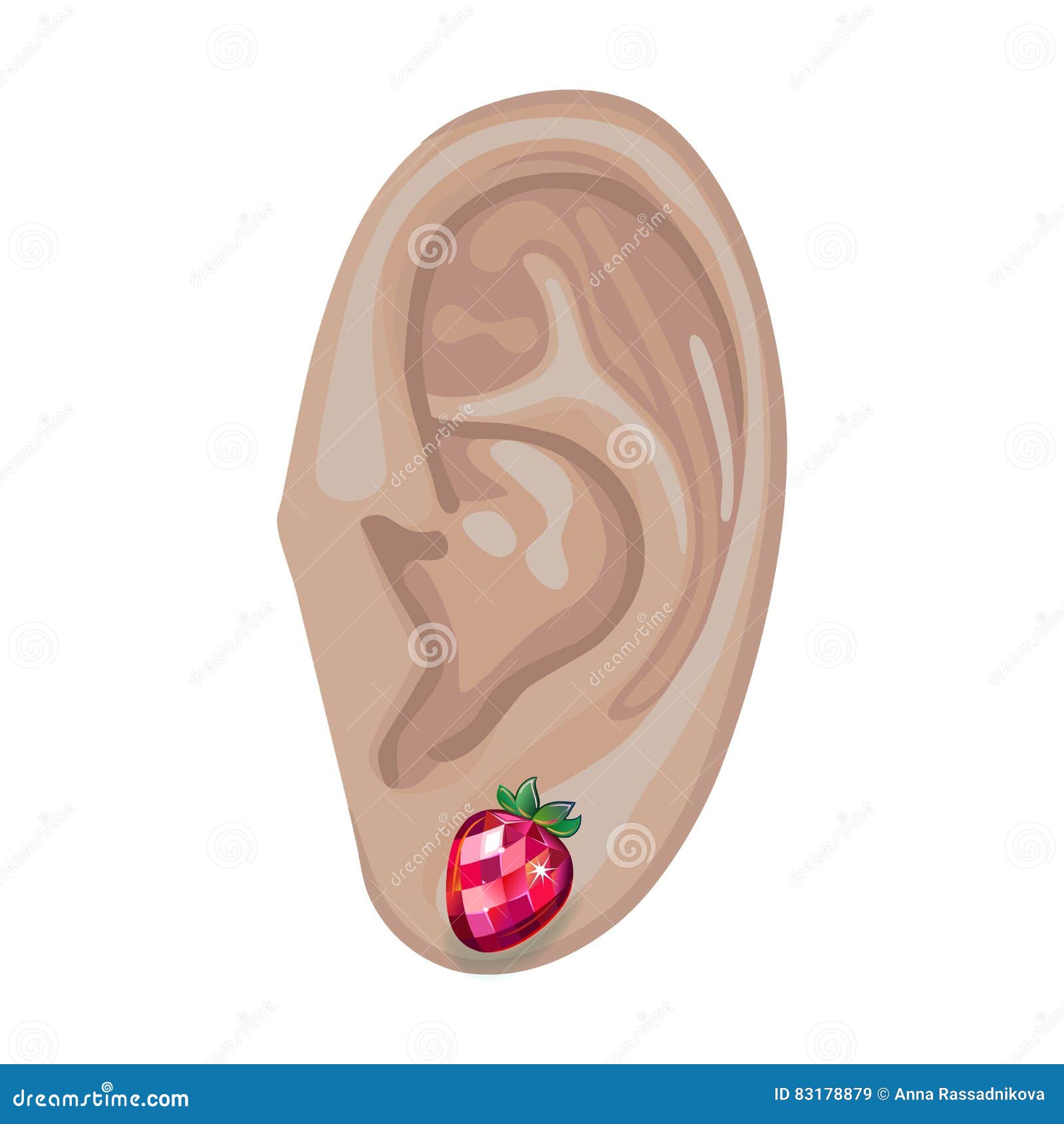 Human ear & earring stock vector. Illustration of perceive - 83178879