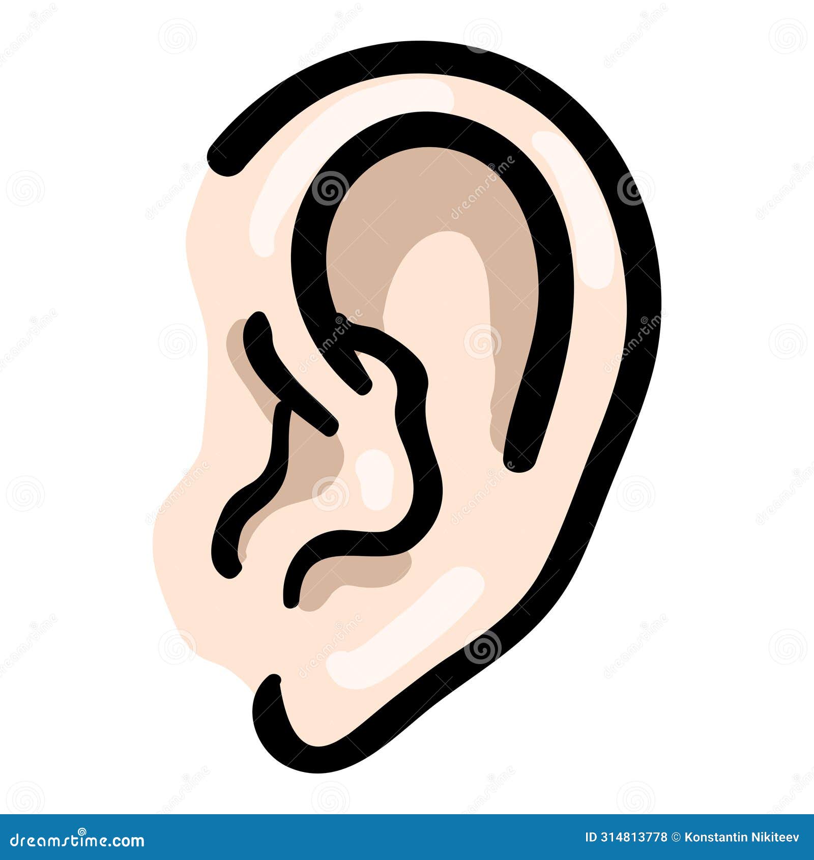 Human Ear - Hand Drawn Doodle Icon Stock Vector - Illustration of ...