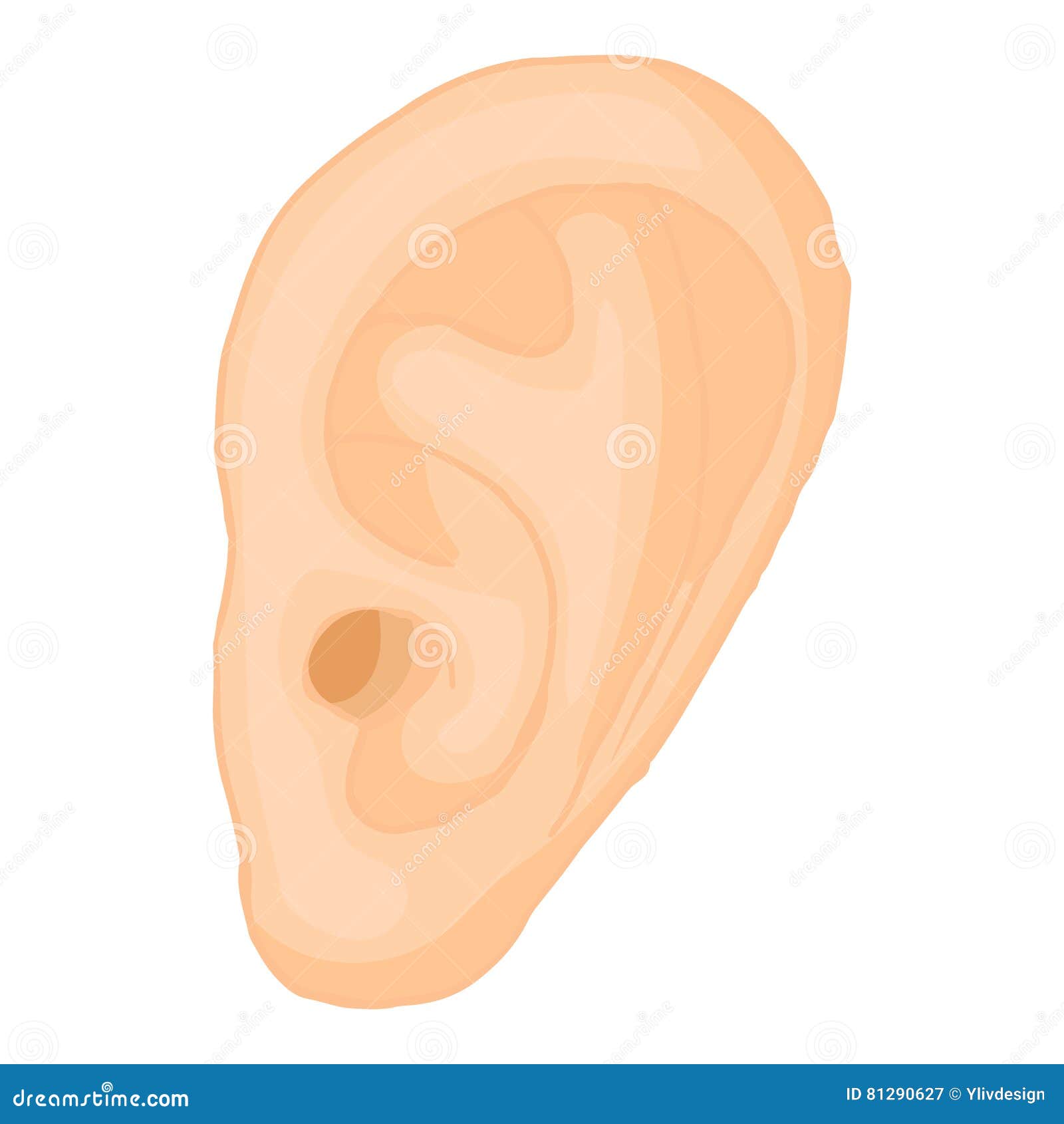 Human Ear Icon in Cartoon Style Stock Vector - Illustration of ...