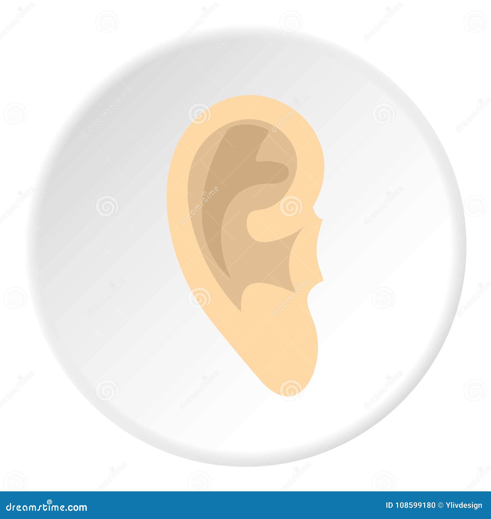 Human ear icon circle stock vector. Illustration of people - 108599180