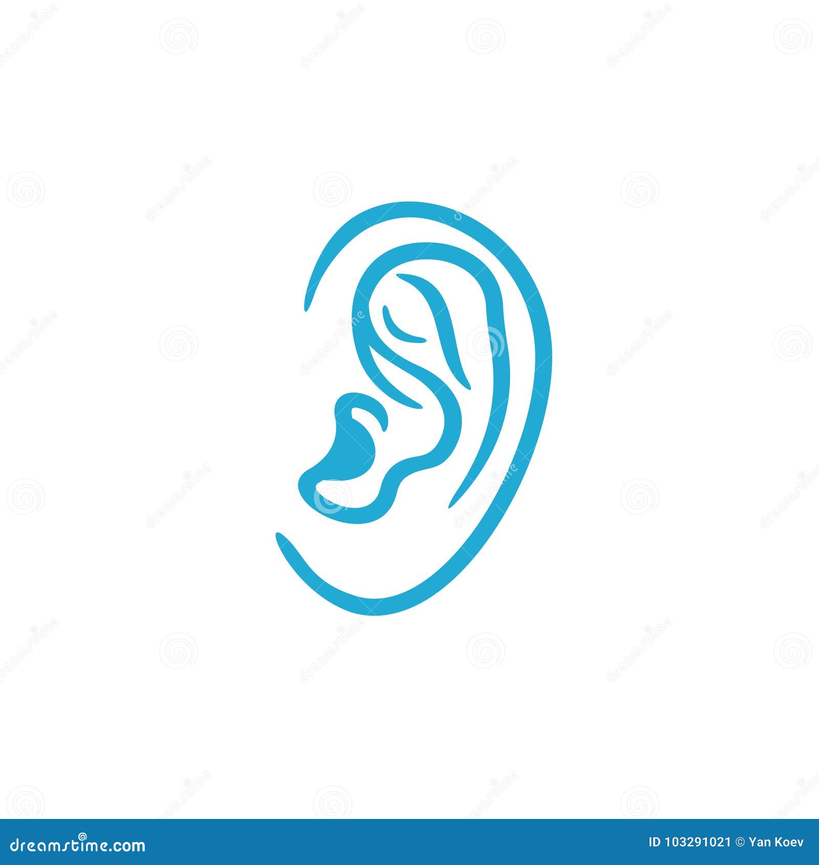 Human ear icon stock vector. Illustration of clip, human - 103291021