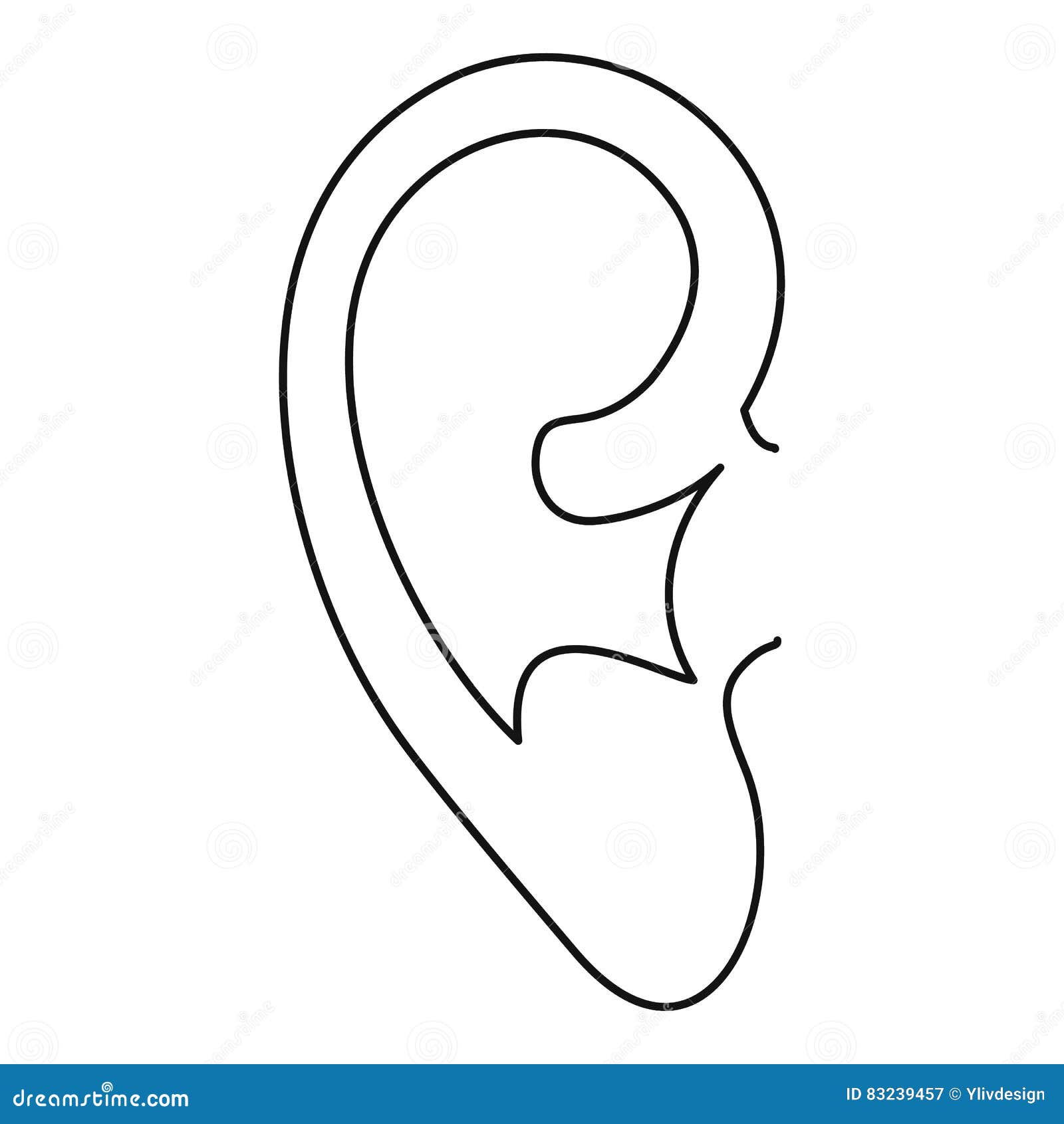 Human Ear Icon, Simple Style Stock Vector - Illustration of lobe, body ...