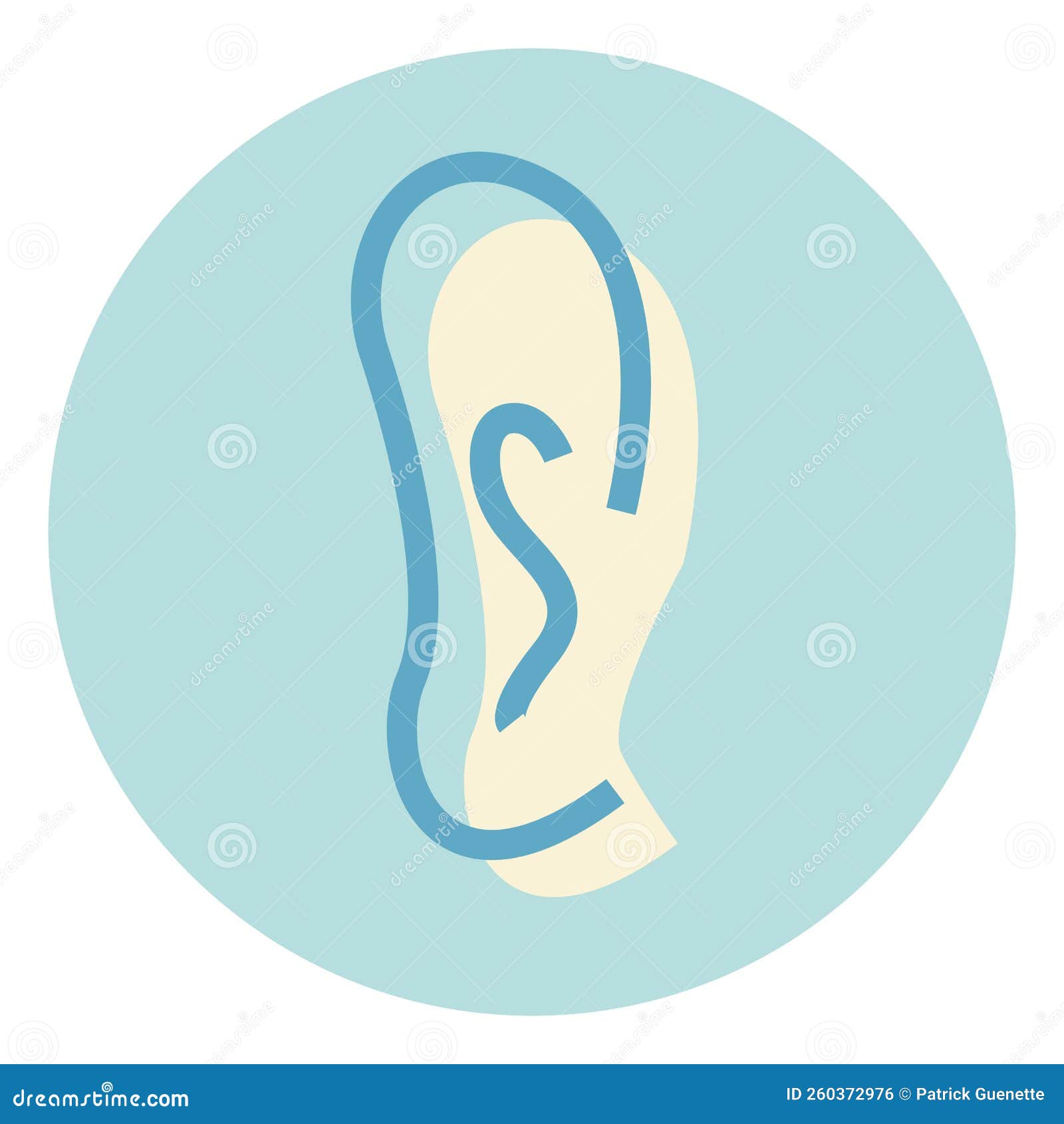Human ear, icon stock vector. Illustration of icon, organ - 260372976