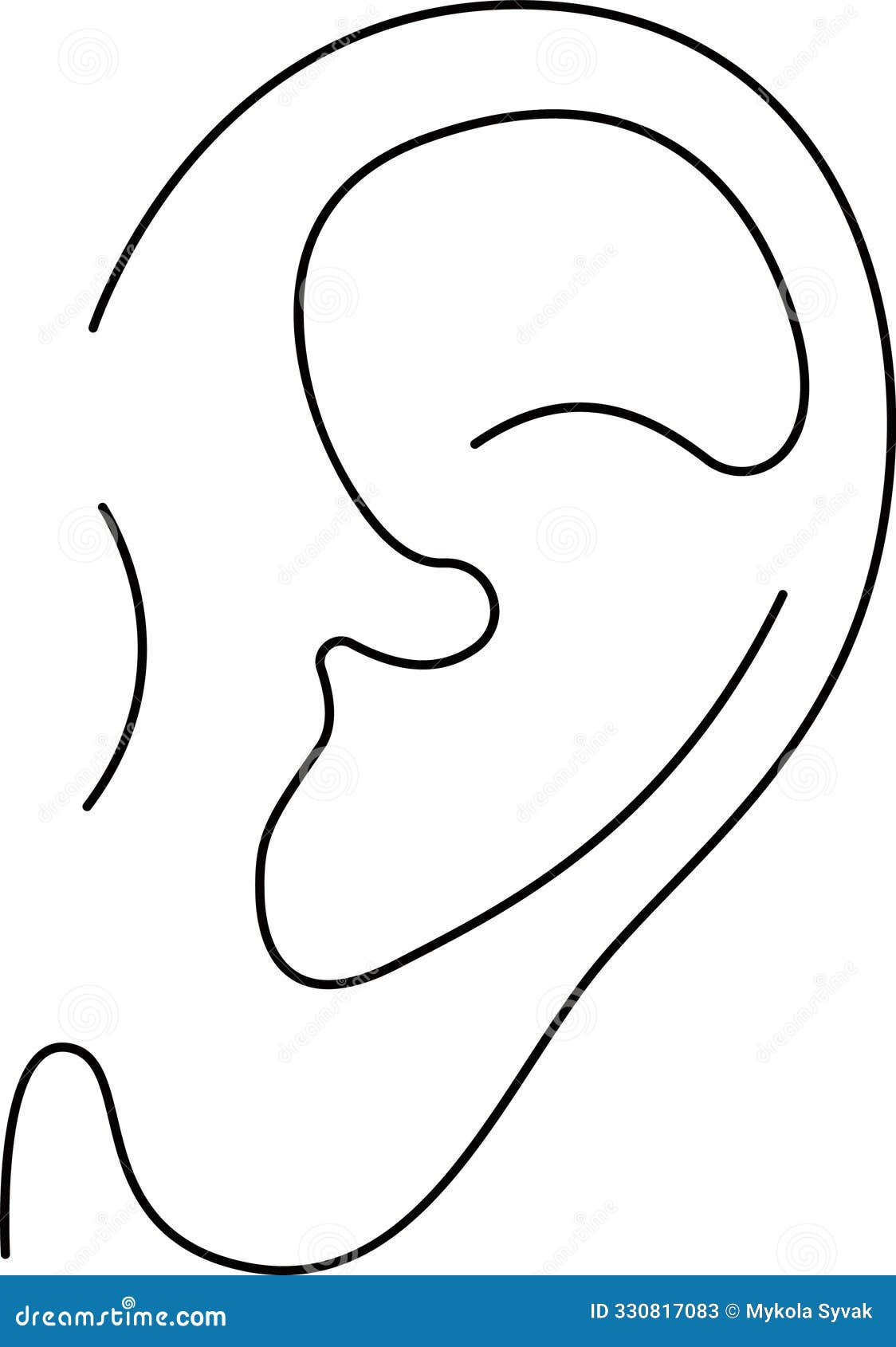 Human Ear Line Illustration Stock Vector - Illustration of line, organ ...