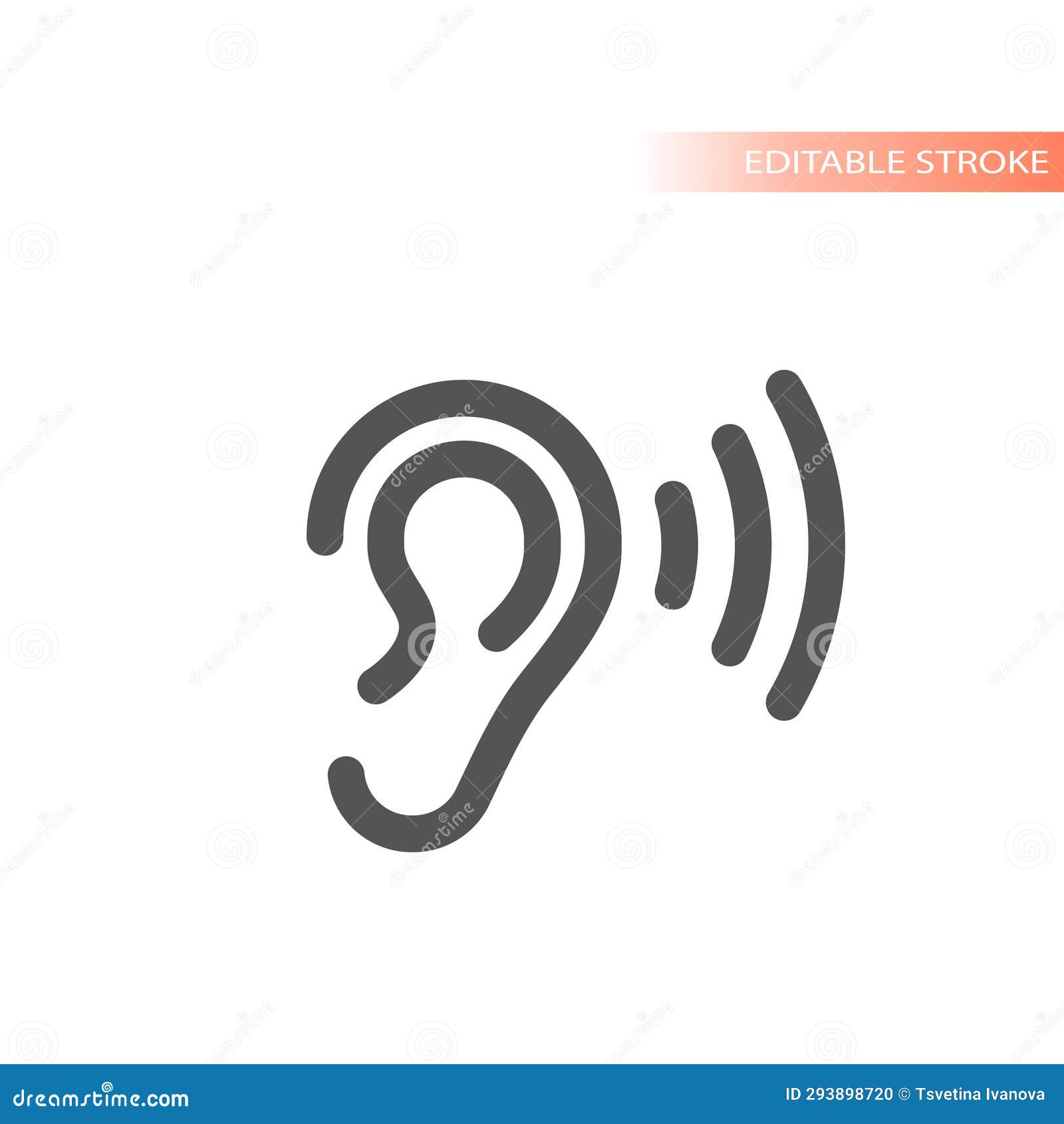 Human Ear and Listening Line Icon Stock Vector - Illustration of ...