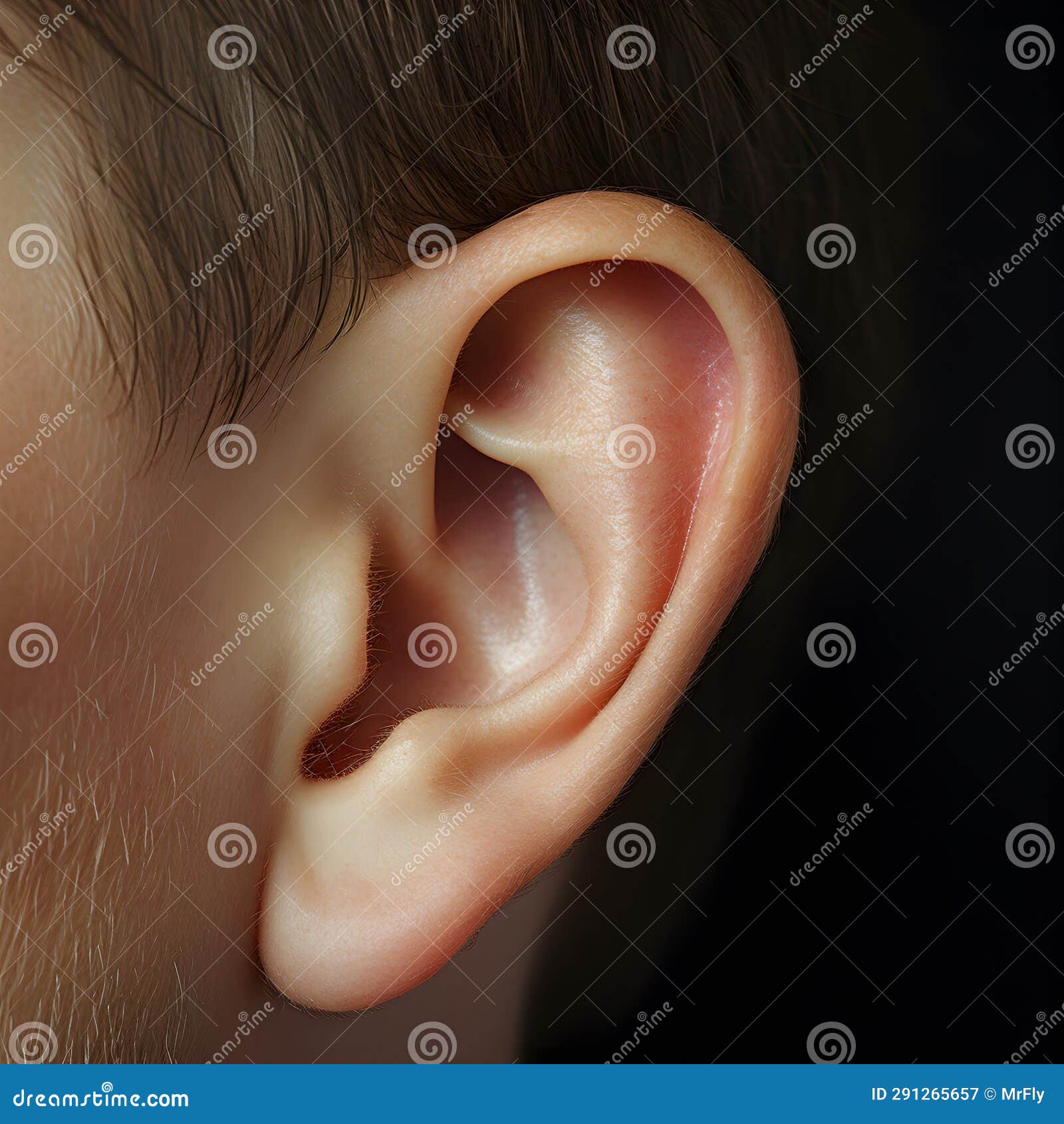 Human Ear, Natural Outside Ear Stock Illustration - Illustration of ...