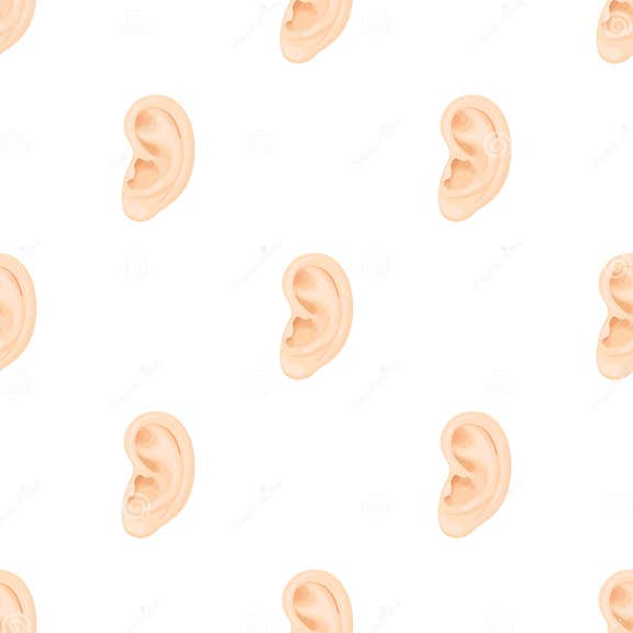 Human Ear Pattern Seamless Vector Stock Illustration - Illustration of ...